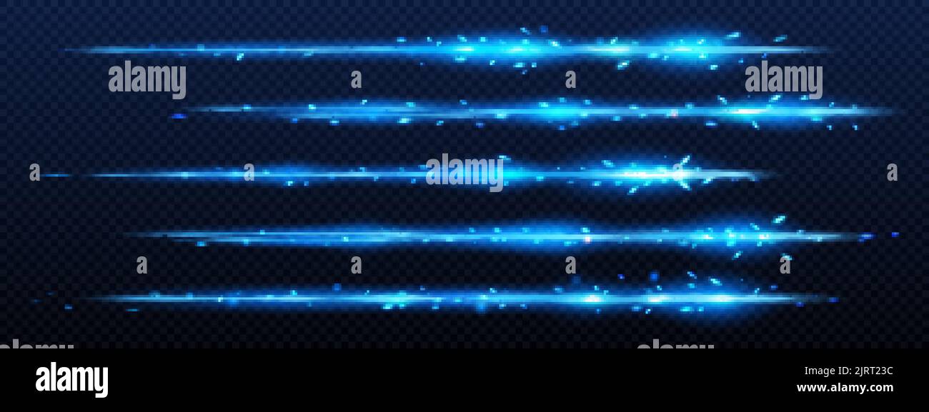 Blue fire lines with light sparks, cracker trail effect. Isolated ...