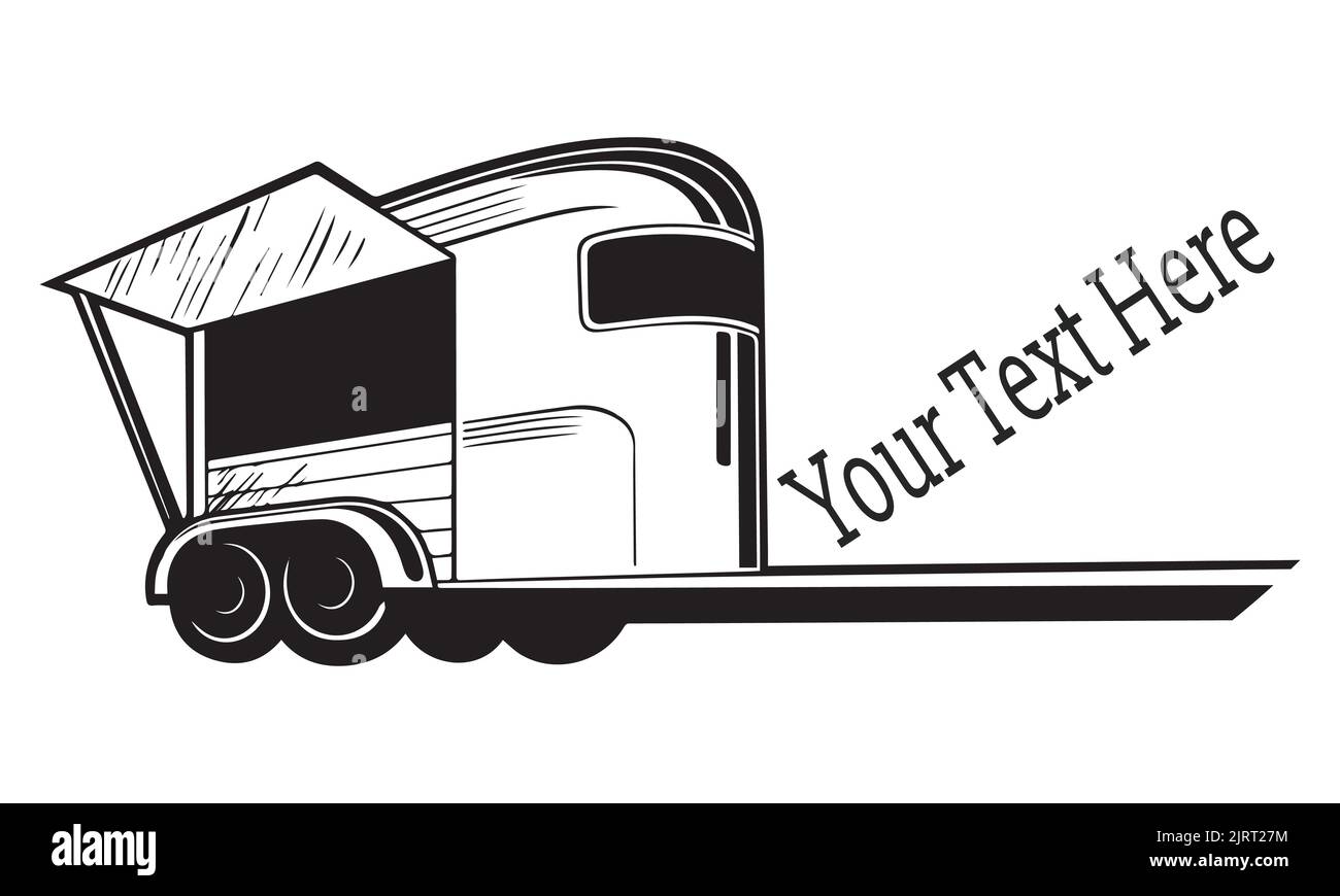 Realistic food cart vector template on white background for branding ...