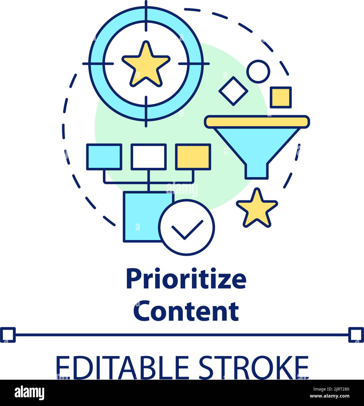 Prioritize content concept icon Stock Vector Image & Art - Alamy