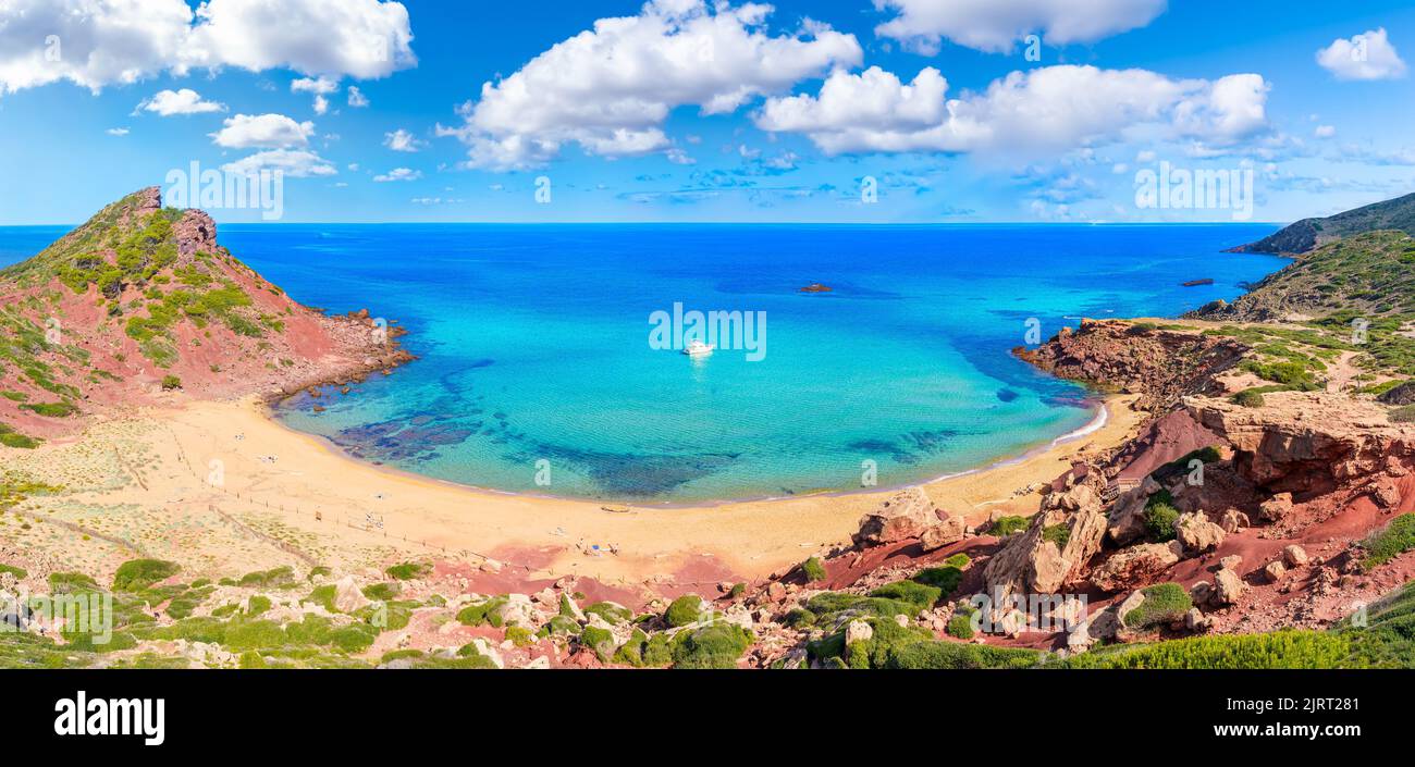 Landscape with Cala Pilar beach, Menorca island, Spain Stock Photo - Alamy