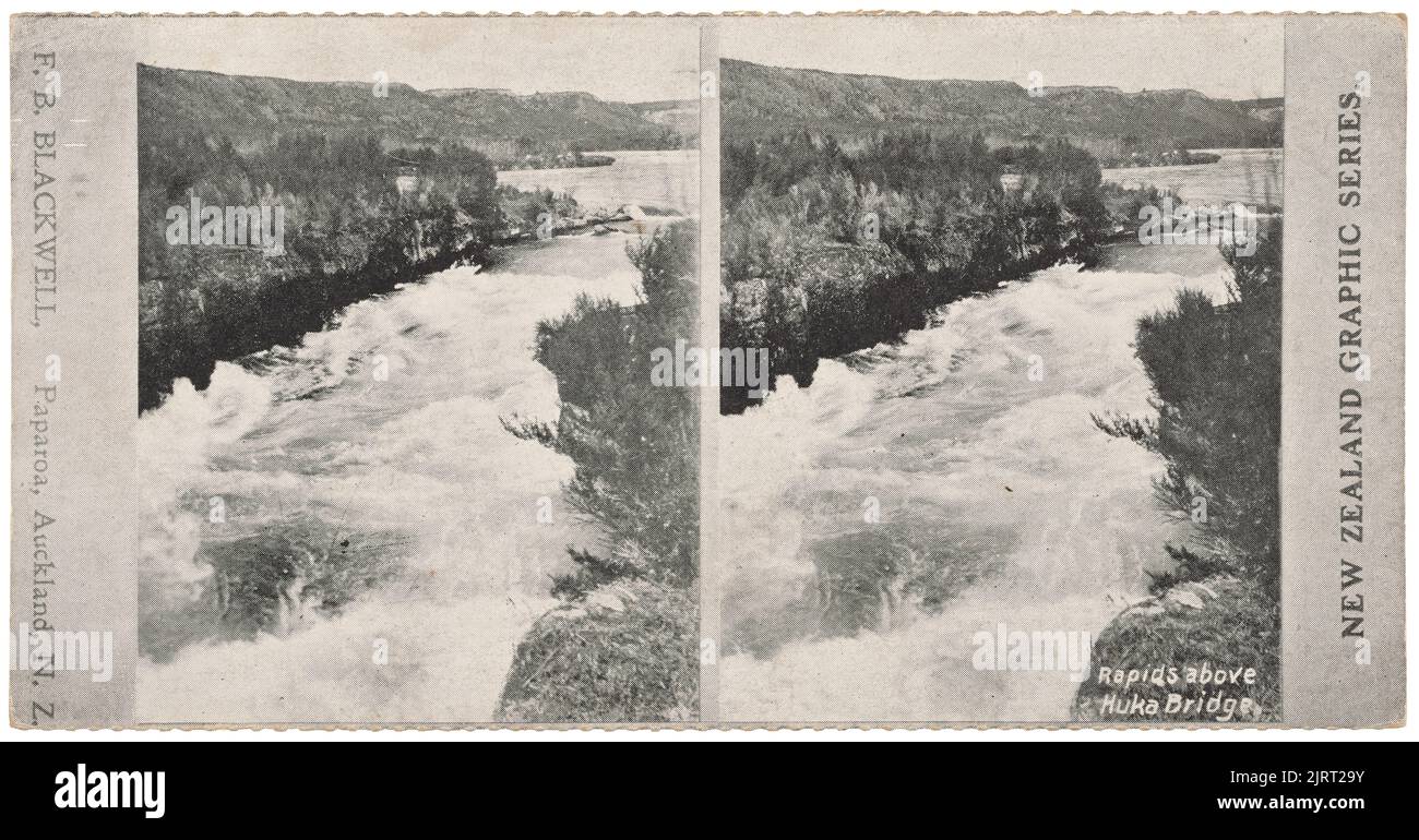 Rapids above Huka Bridge, 1880s, Waikato, by Frank Bartram Blackwell ...