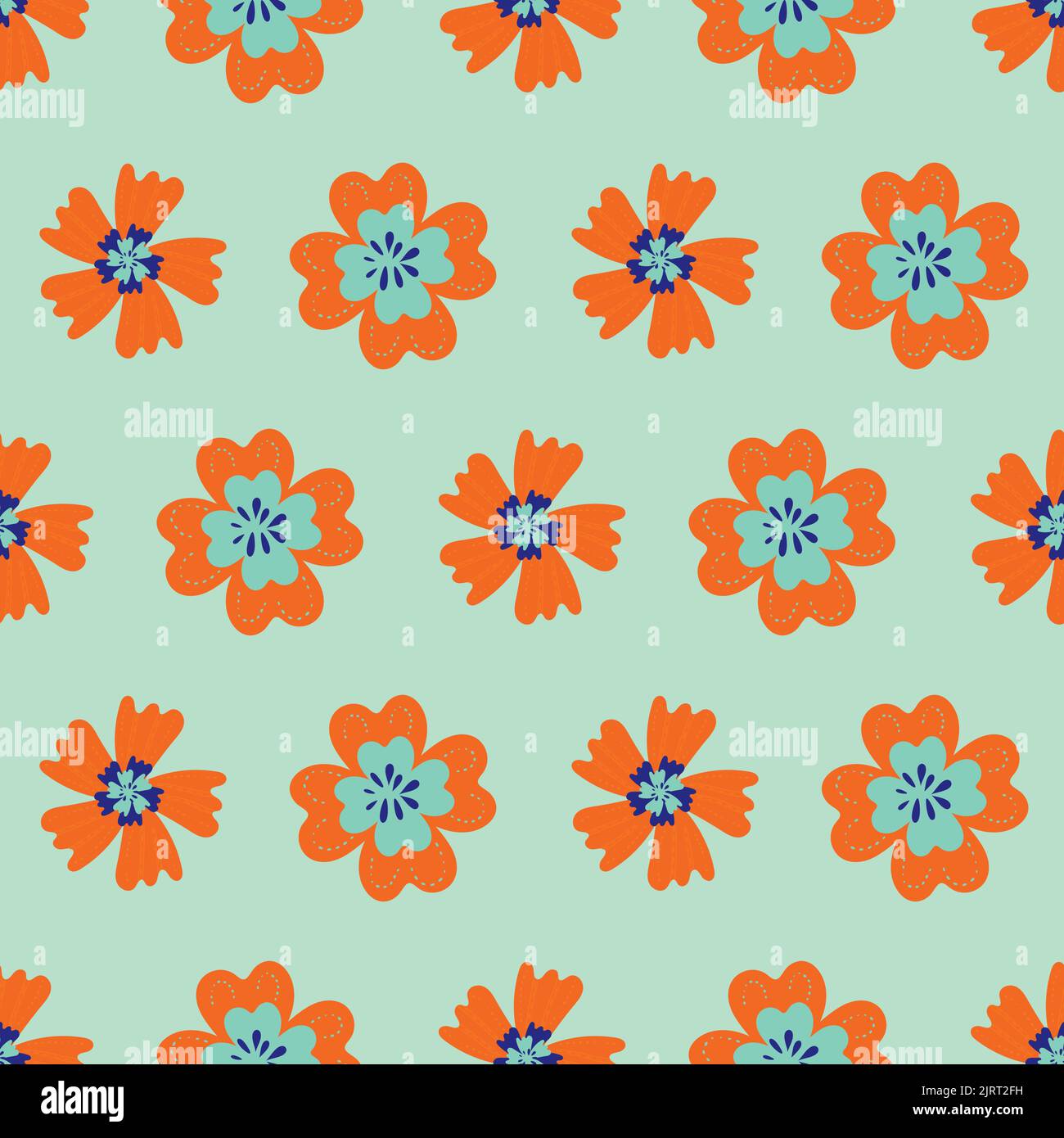 Abstract tropical flower vector seamless pattern background. Modern ...