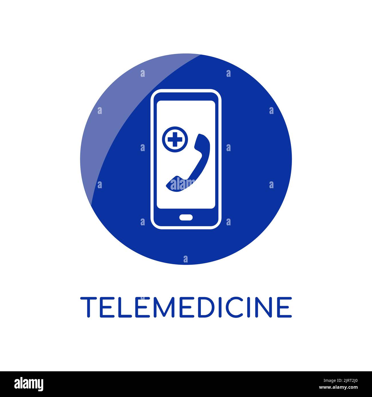 Telemedicine button icon. Online medical assistance. Flat vector ...