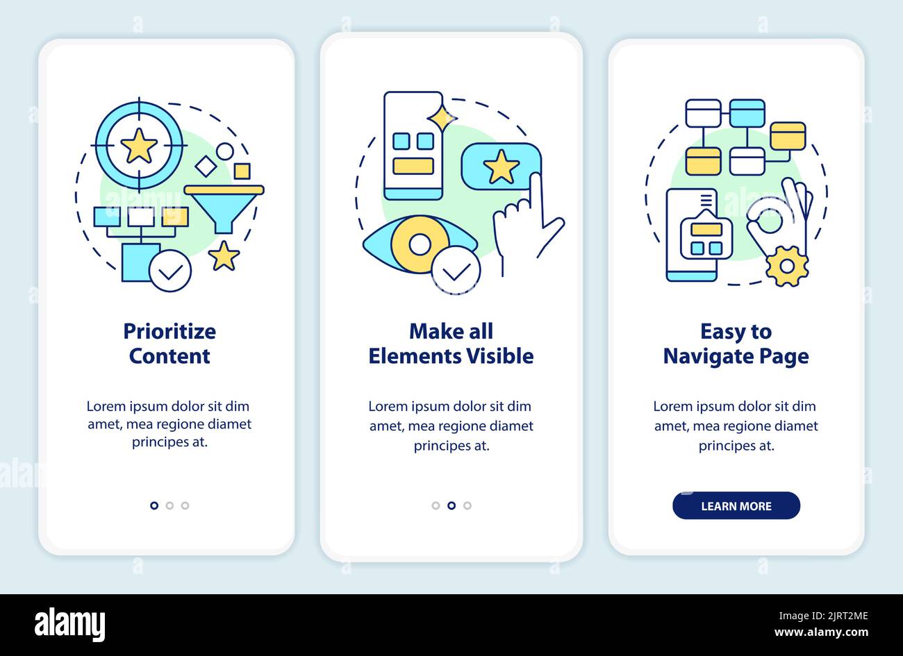 Mobile design recommendations onboarding mobile app screen Stock Vector ...