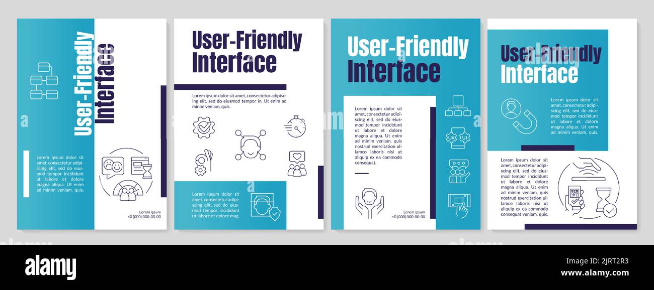 User friendly blue interface brochure template Stock Vector Image & Art ...