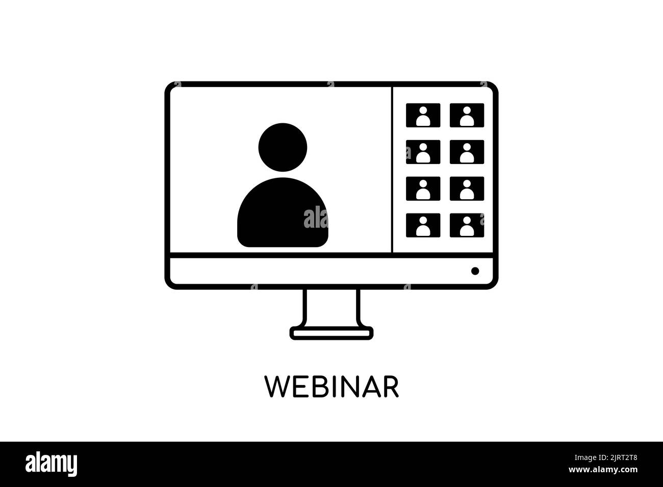 Online meeting, Teaching, webinar symbol icon. Outline style vector ...