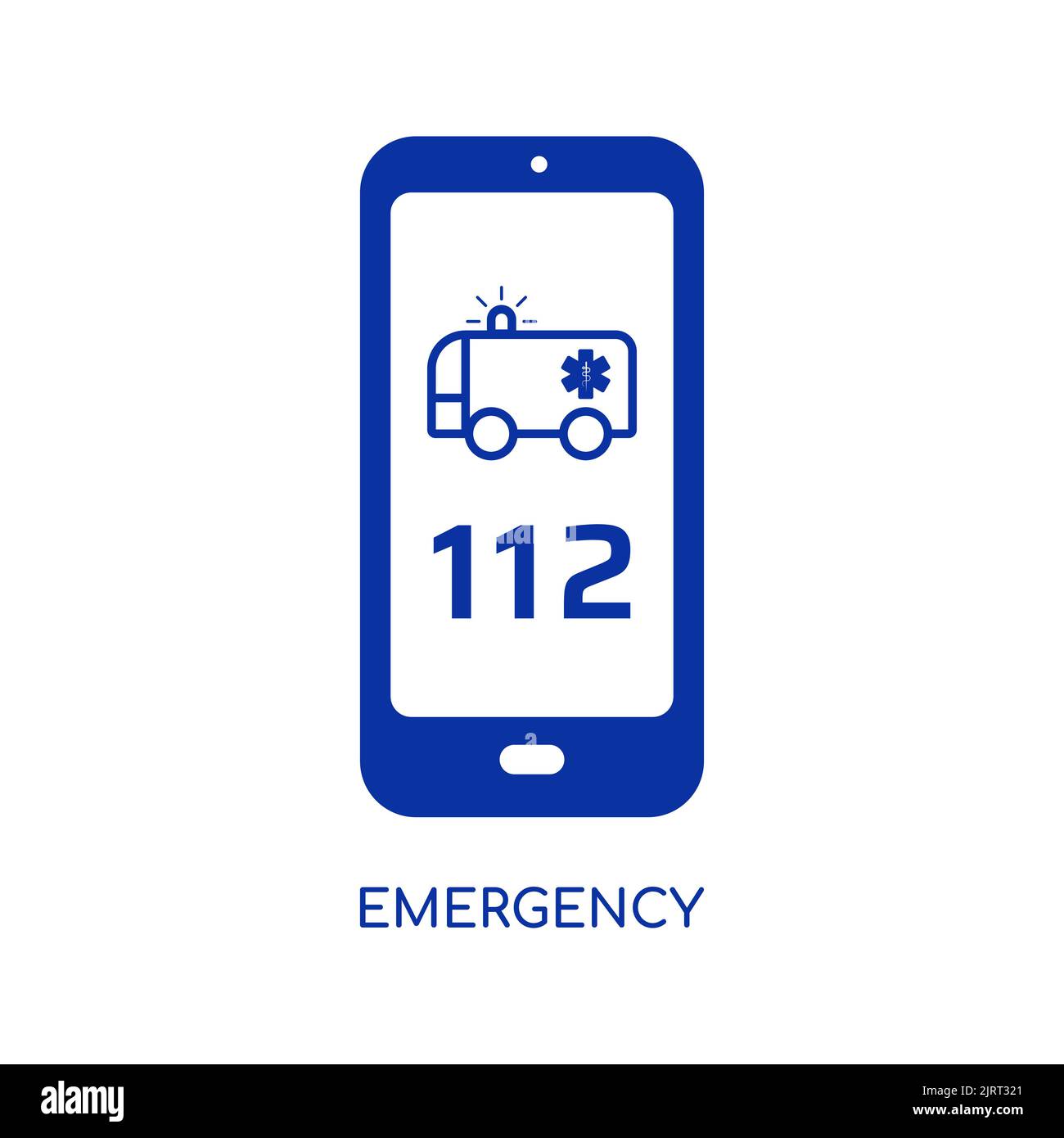 Emergency icon. 112 ambulance help phone sign. Flat vector illustration ...