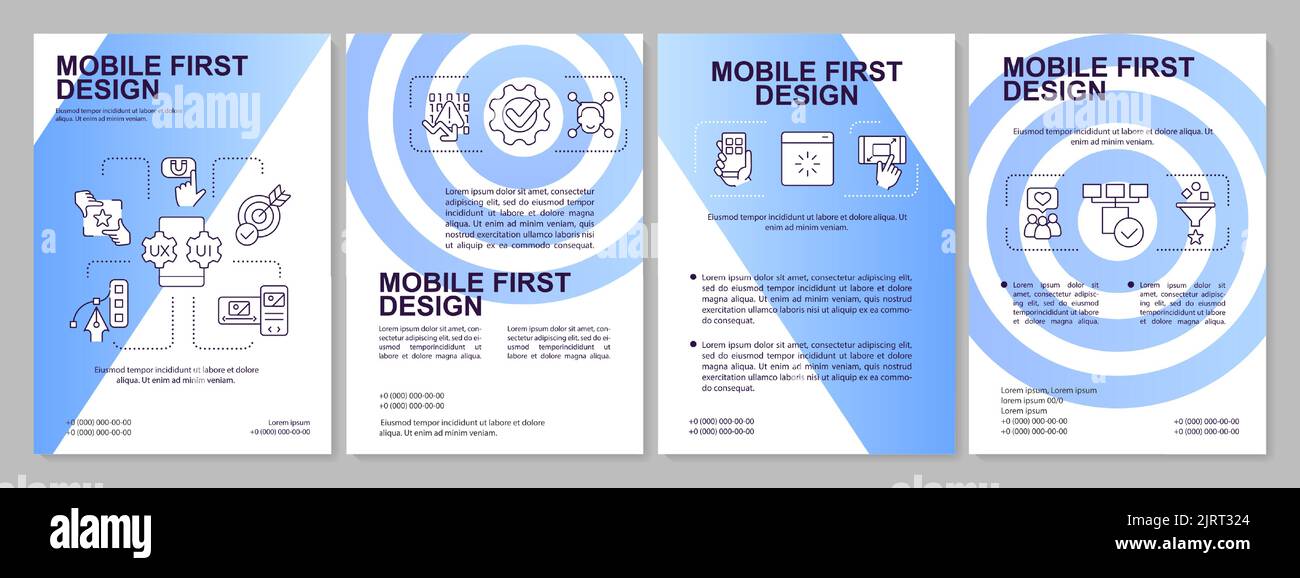 Mobile first design blue brochure template Stock Vector Image & Art - Alamy