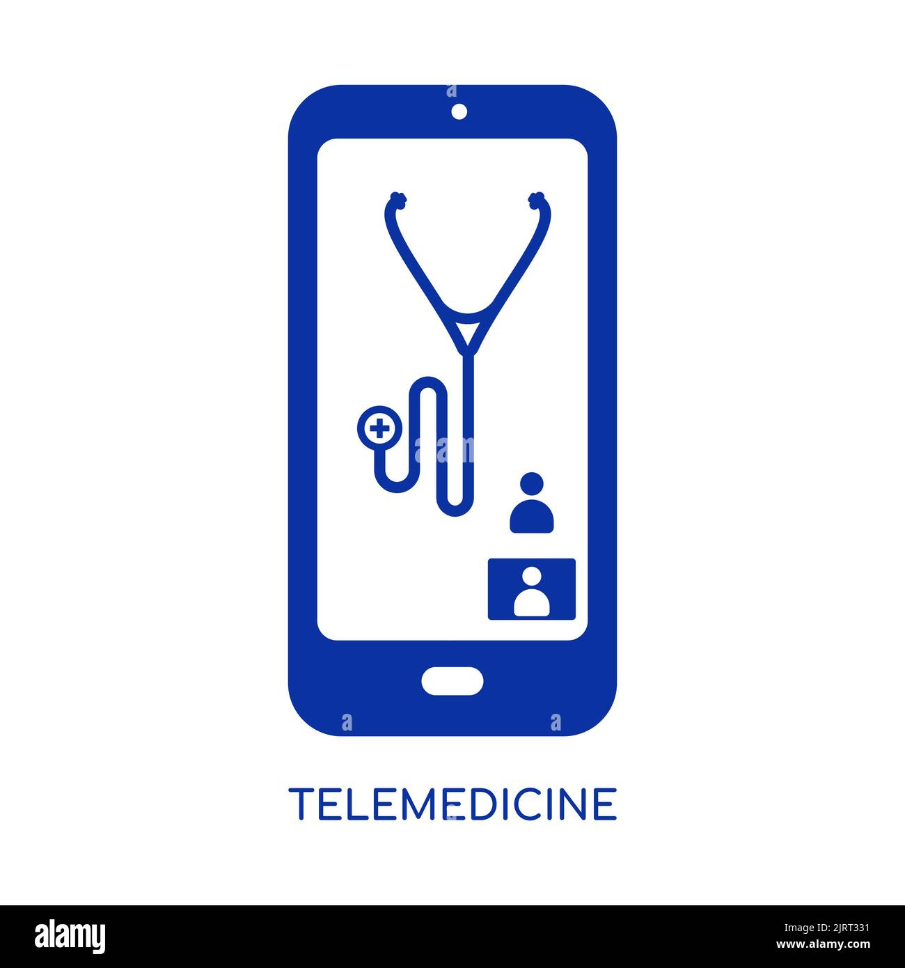 Online doctor icon. Remote healthcare or telemedicine concept. Flat ...