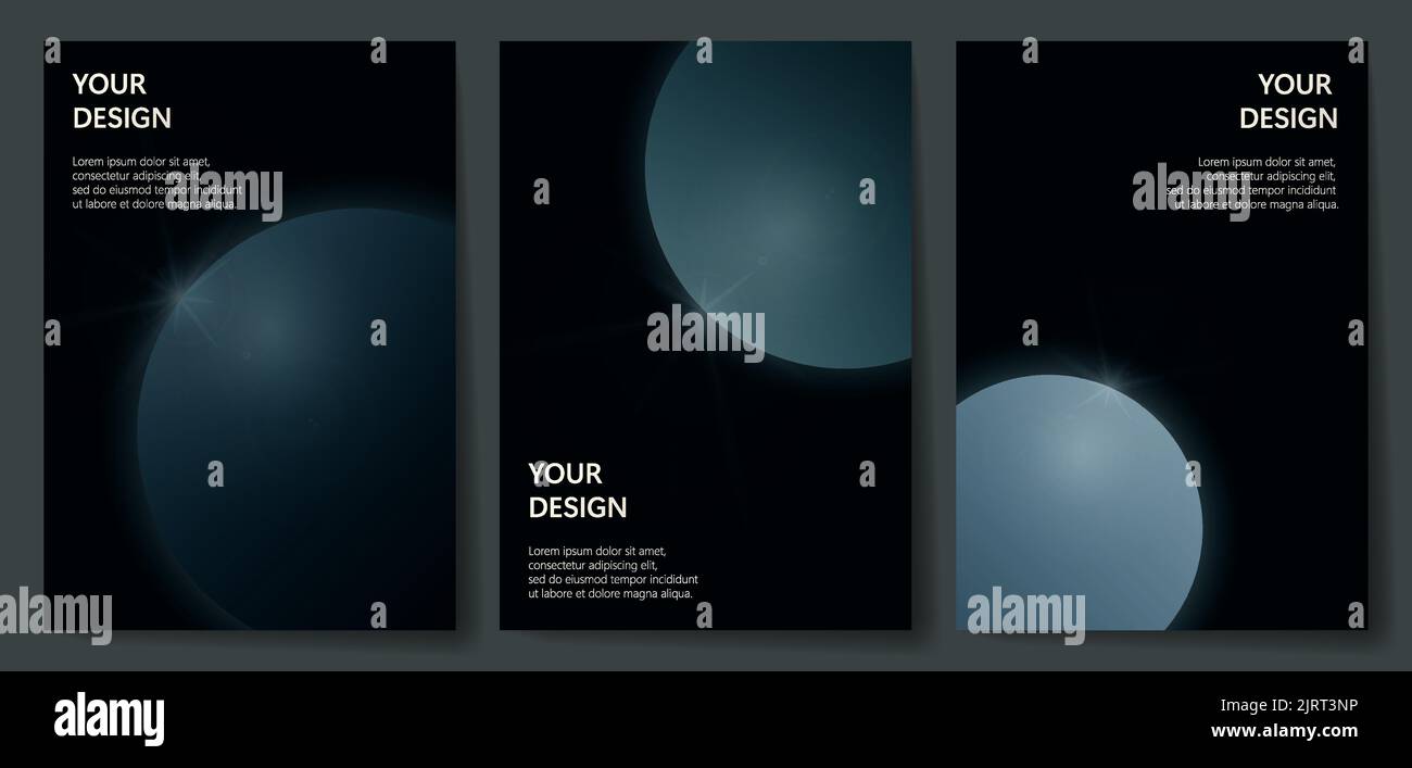 Space poster set. Space design with place for text Stock Vector Image ...