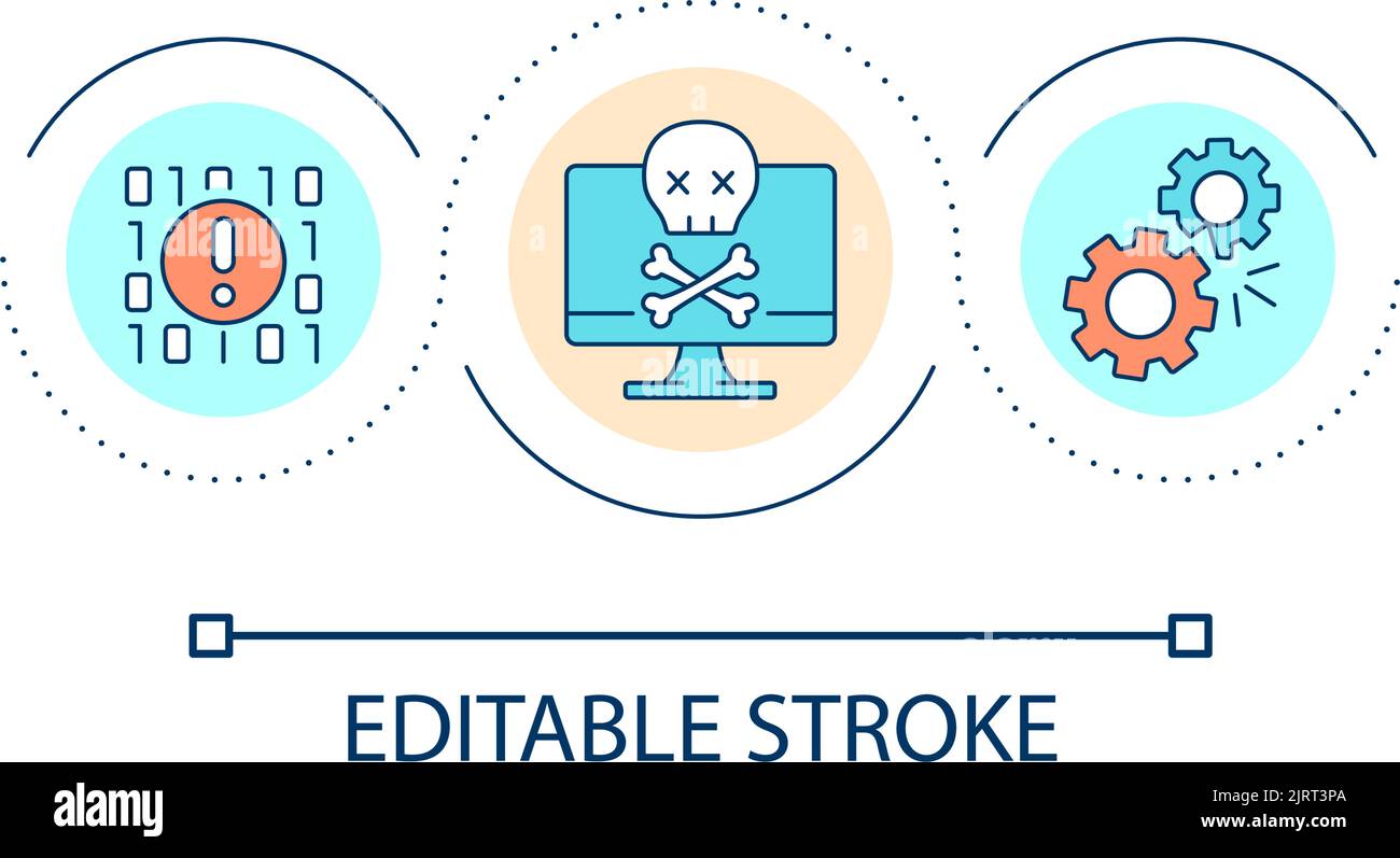 Hacker attack thin line Stock Vector Images - Alamy