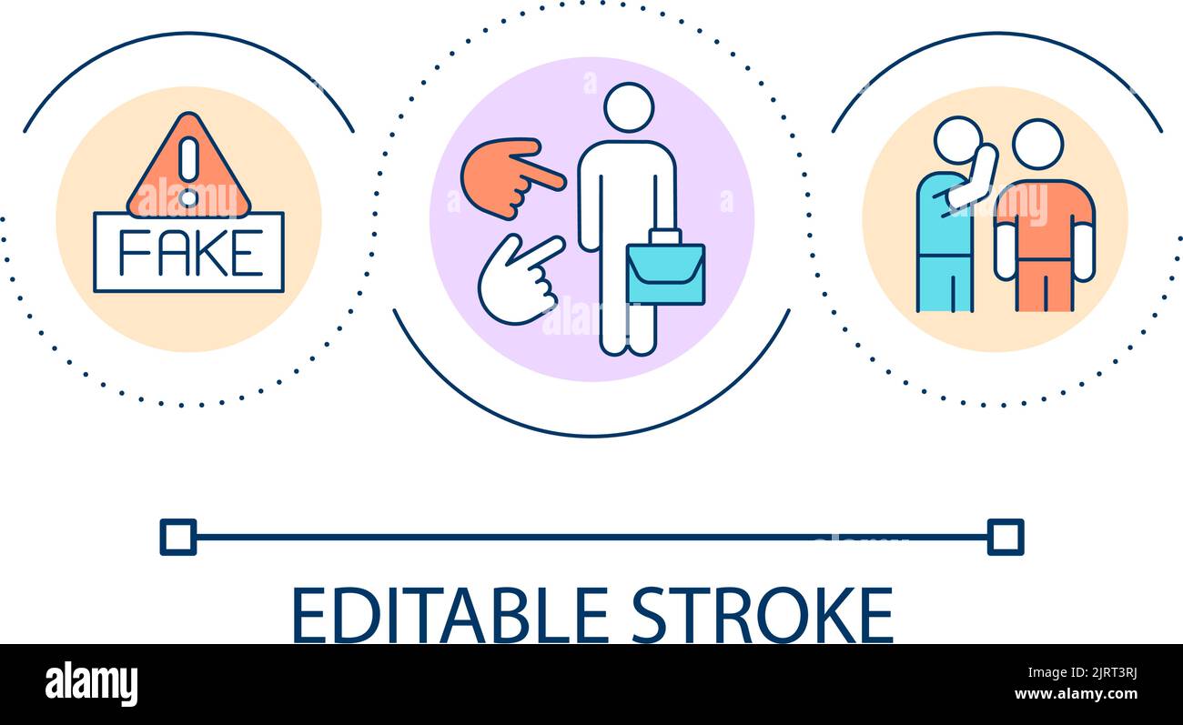 Fake rumors at work loop concept icon Stock Vector Image & Art - Alamy