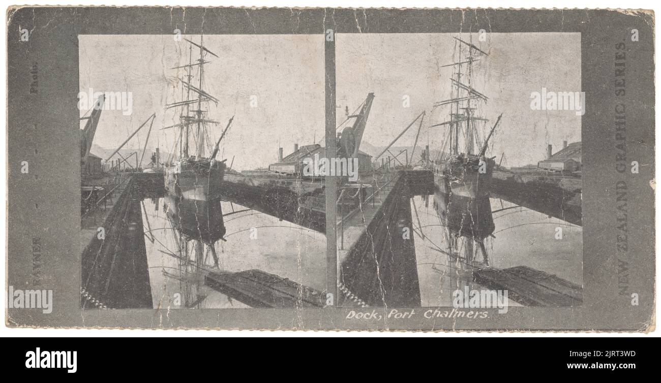 Dock, Port Chalmers, 1880s, Port Chalmers, by W Rayner Stock Photo - Alamy