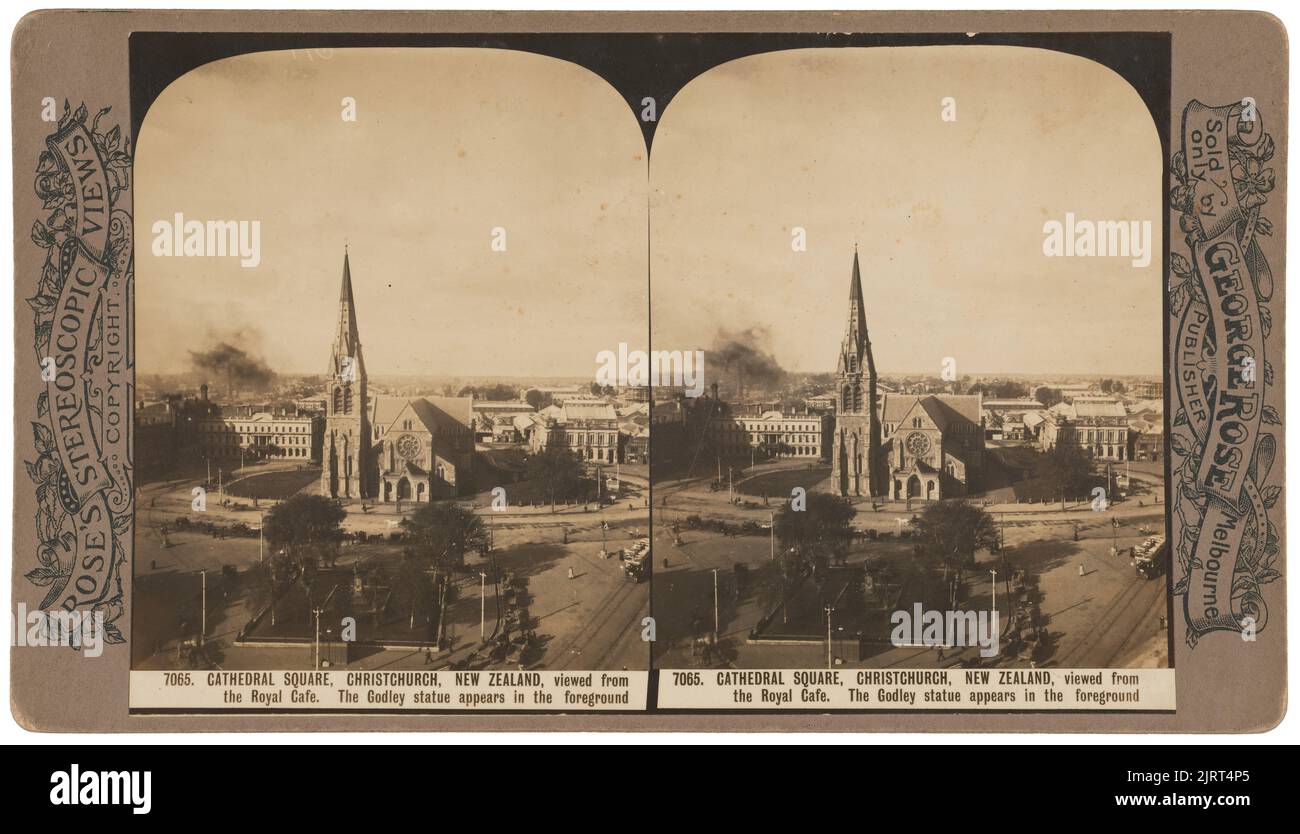 Cathedral Square, Christchurch, circa 1900, Melbourne, by George Rose ...