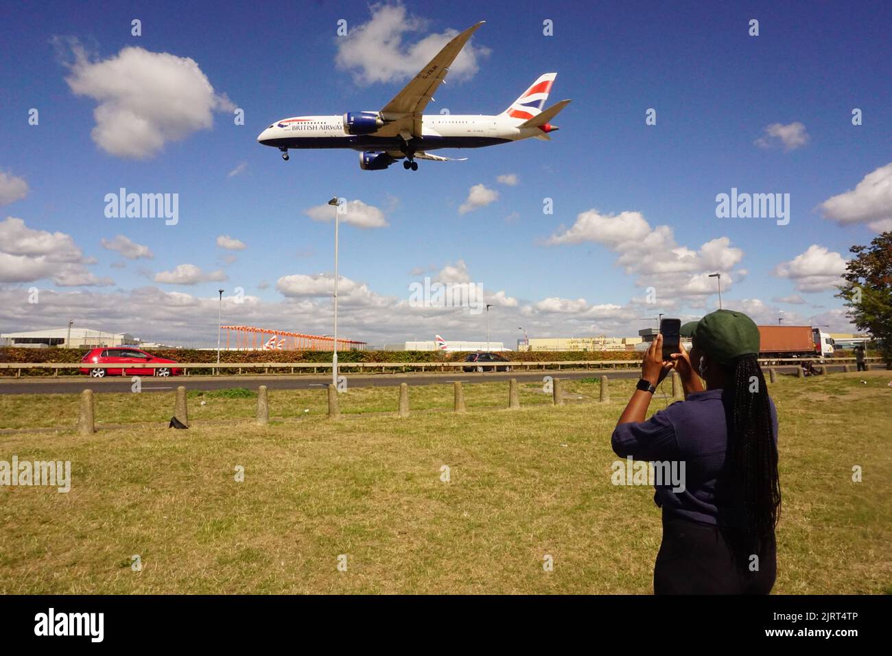 Plane spotting near Heathrow Airport in London, United Kingdom Stock ... Plane spotting near Heathrow Airport in London, United Kingdom Stock ...