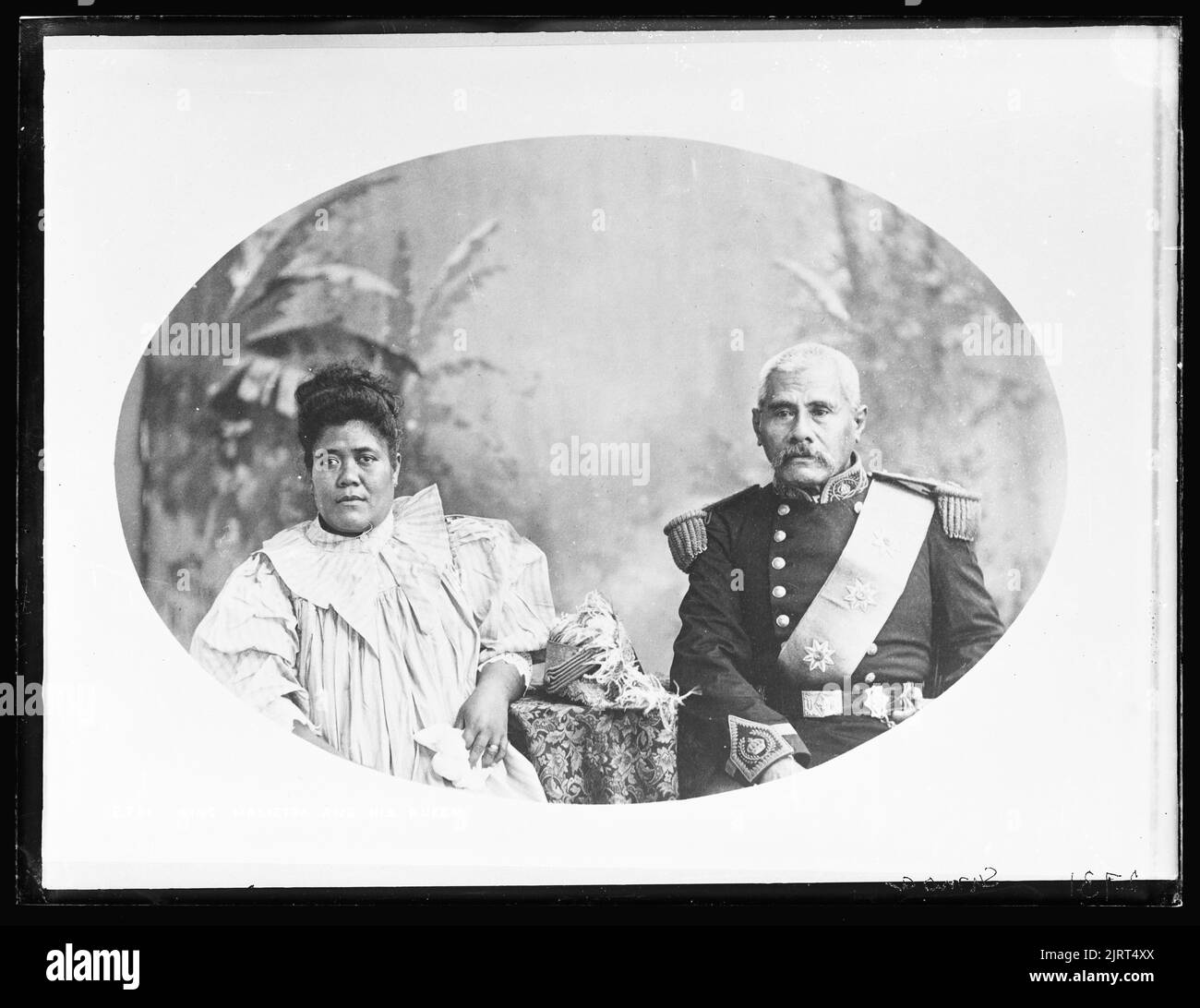 King Malietoa and His Queen, July 1884, Apia, by Muir & Moodie Stock ...