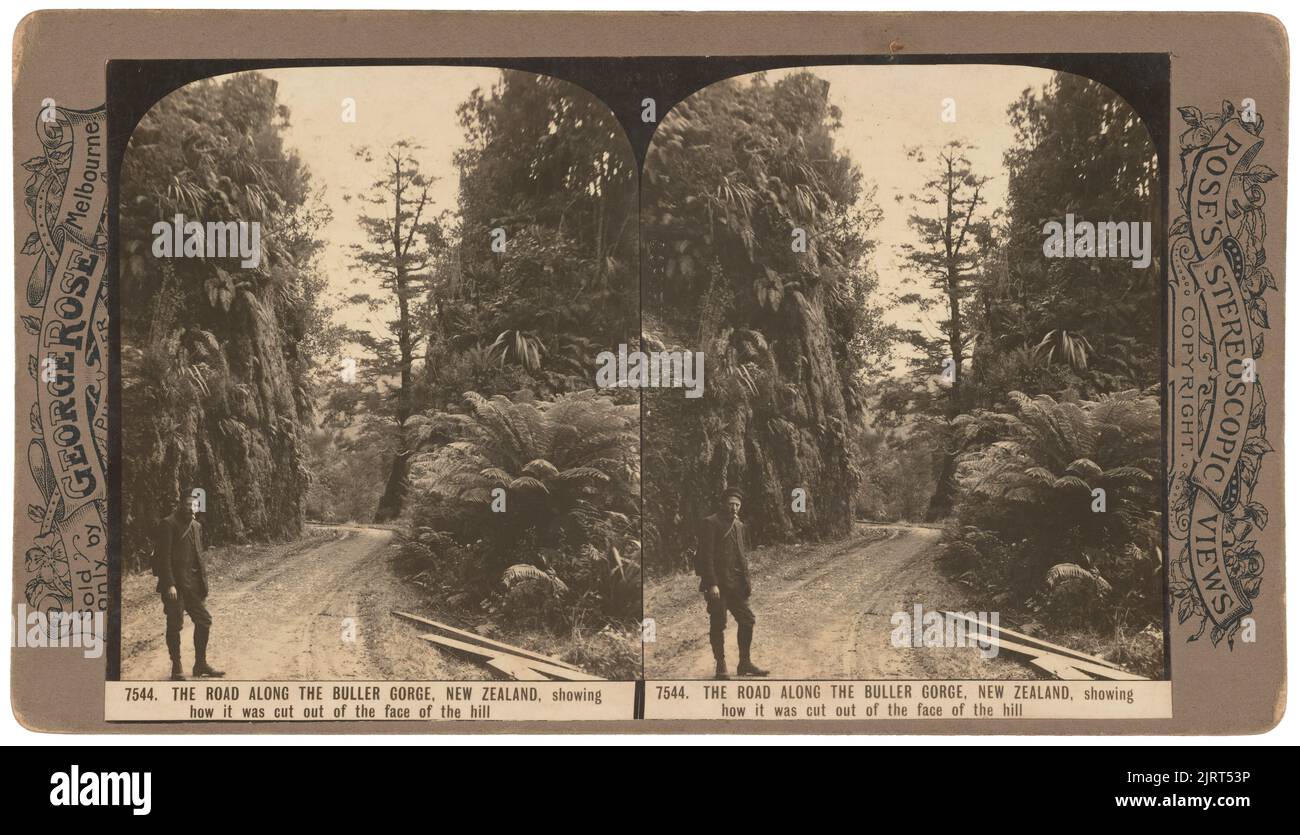 The road along the Buller Gorge, circa 1900, Melbourne, by George Rose ...