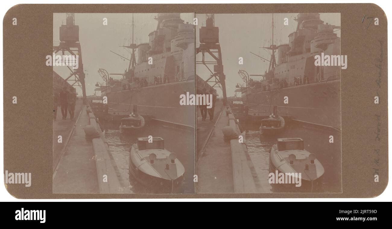 HMS Hood at Auckland, 1920-1930 , Auckland, maker unknown Stock Photo ...