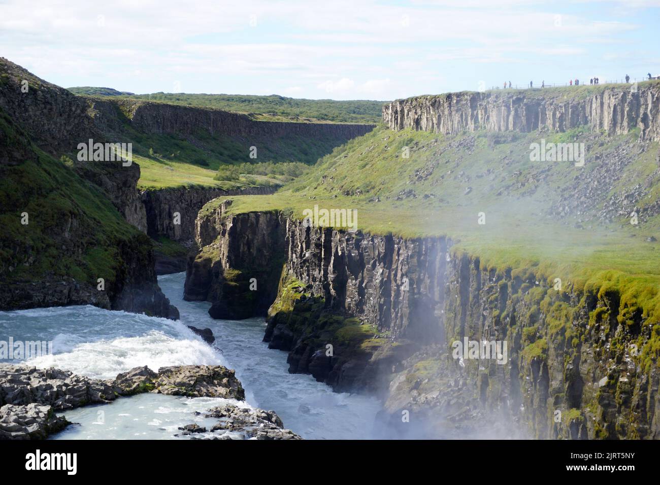 Gullfoss waterfall located in canyon on Hvita river, Iceland Stock ...