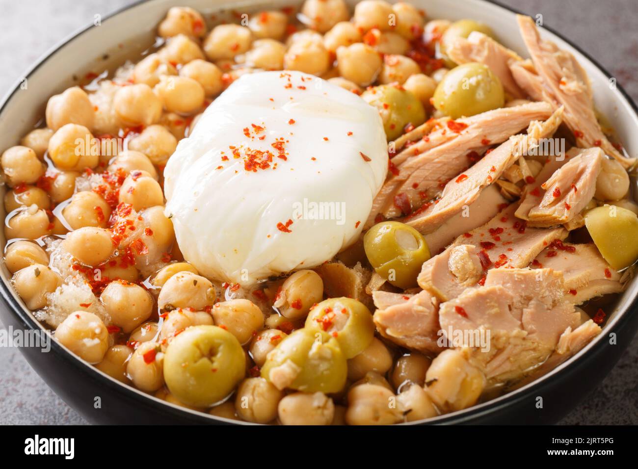 Lablabi is a popular Tunisian dish. It's a chickpeas soup served as a ...