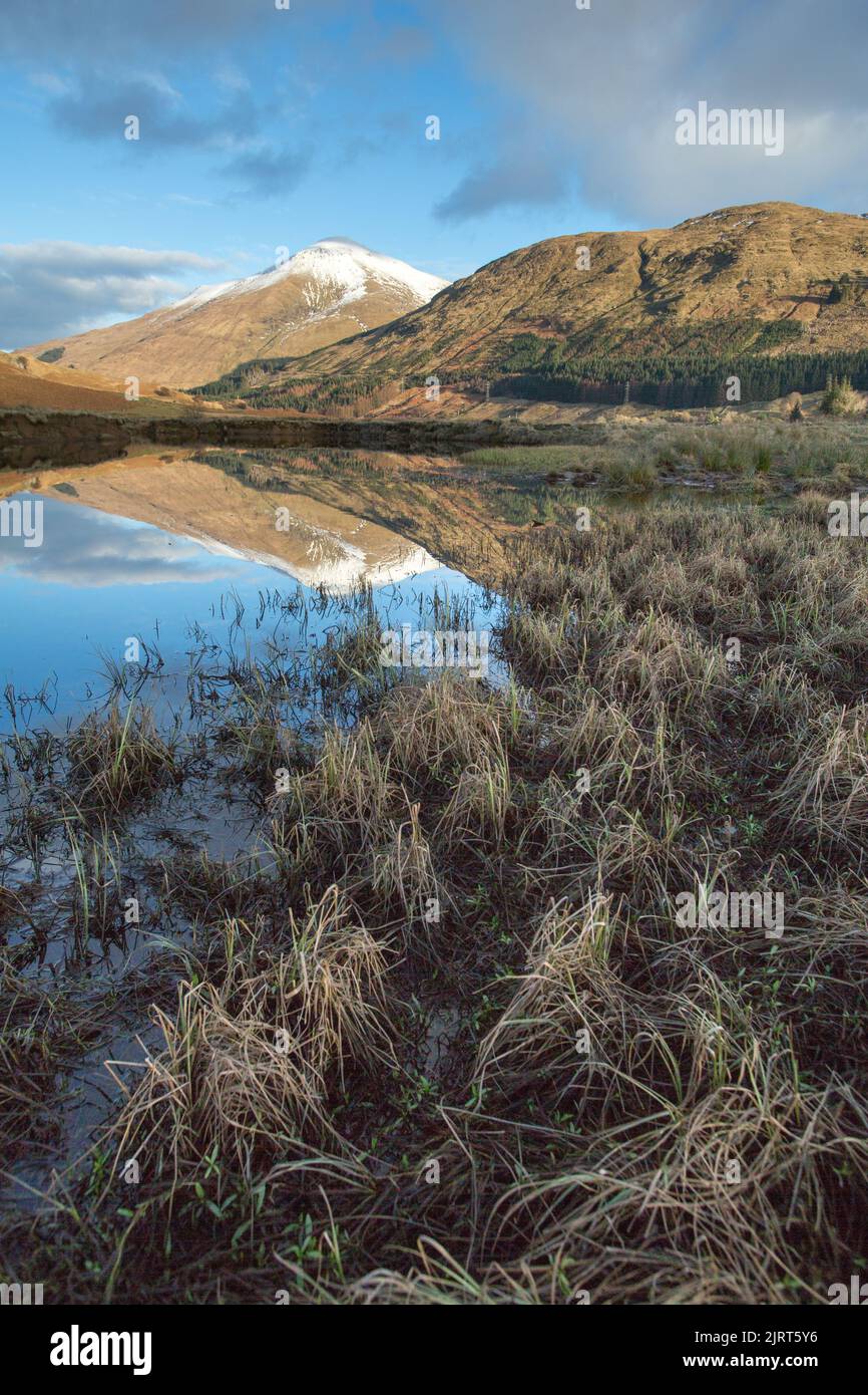 Area of Crianlarich, Scotland. Picturesque dusk view of the River ...