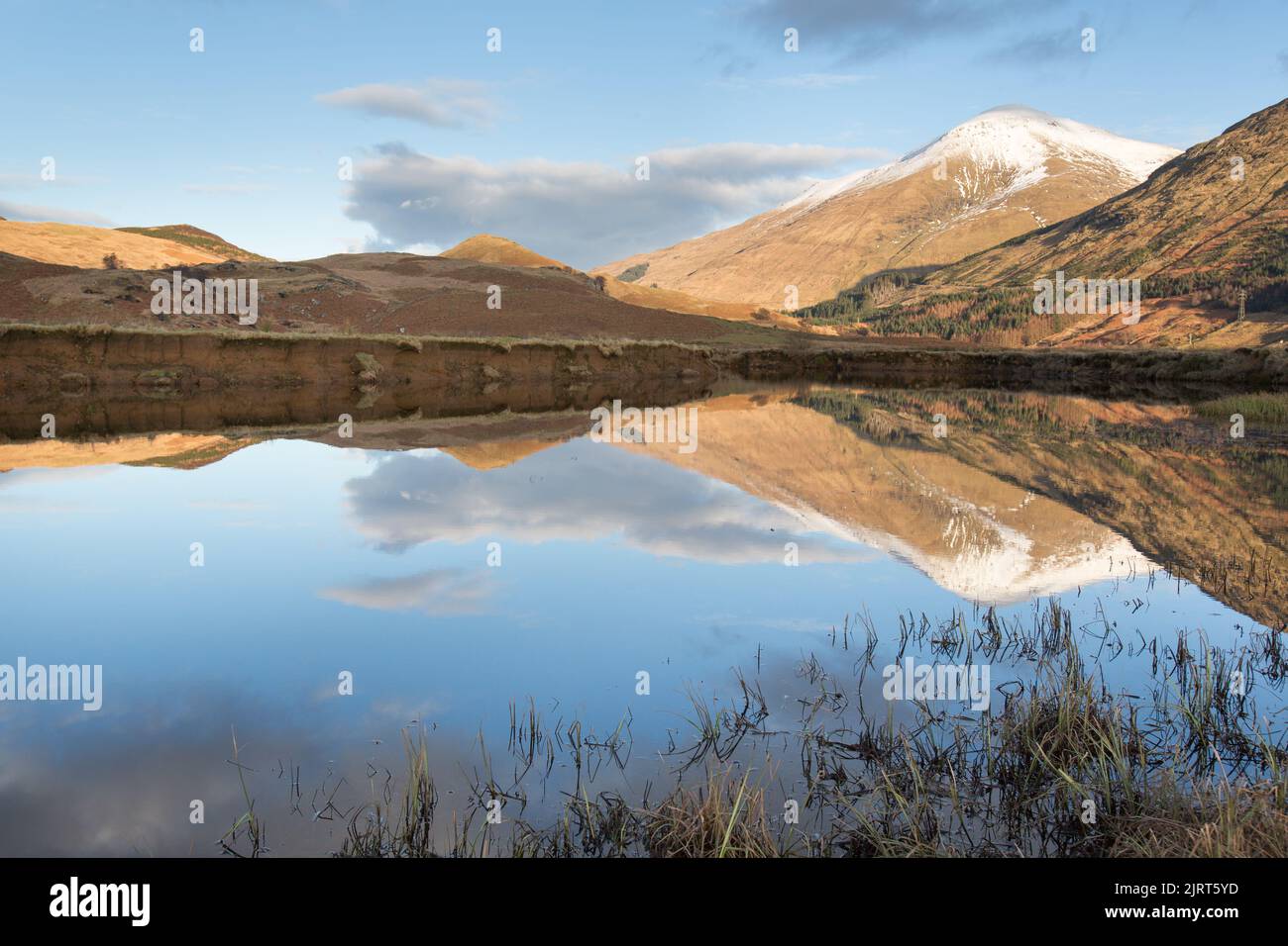Area of Crianlarich, Scotland. Picturesque dusk view of the River ...