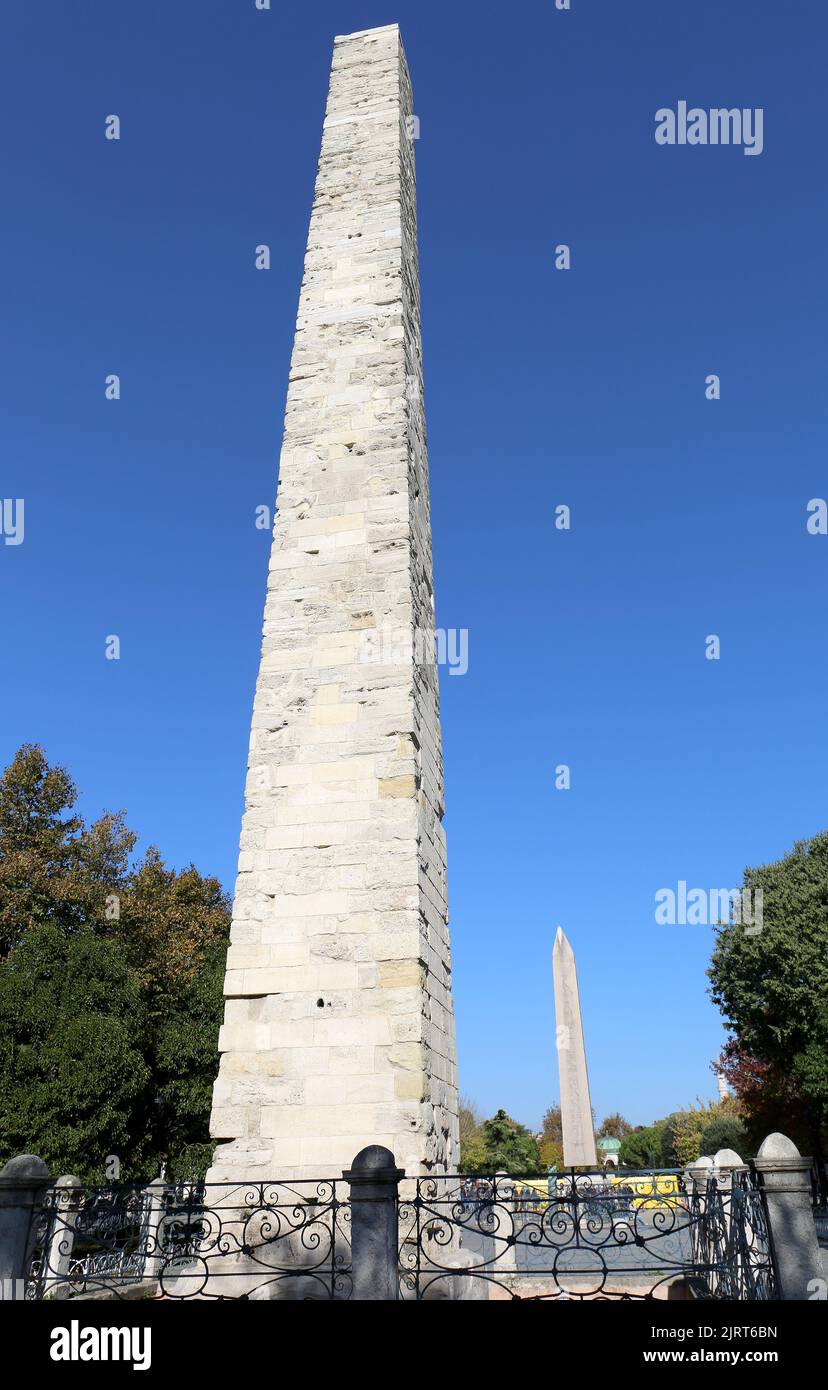 The Column of Constantine and The Obelisk at the Sultanahmet Square in ...