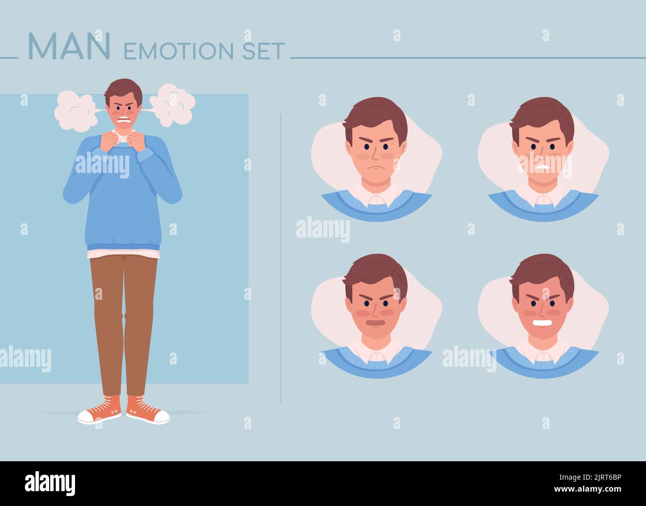 Young adult emotions anger Stock Vector Images - Alamy