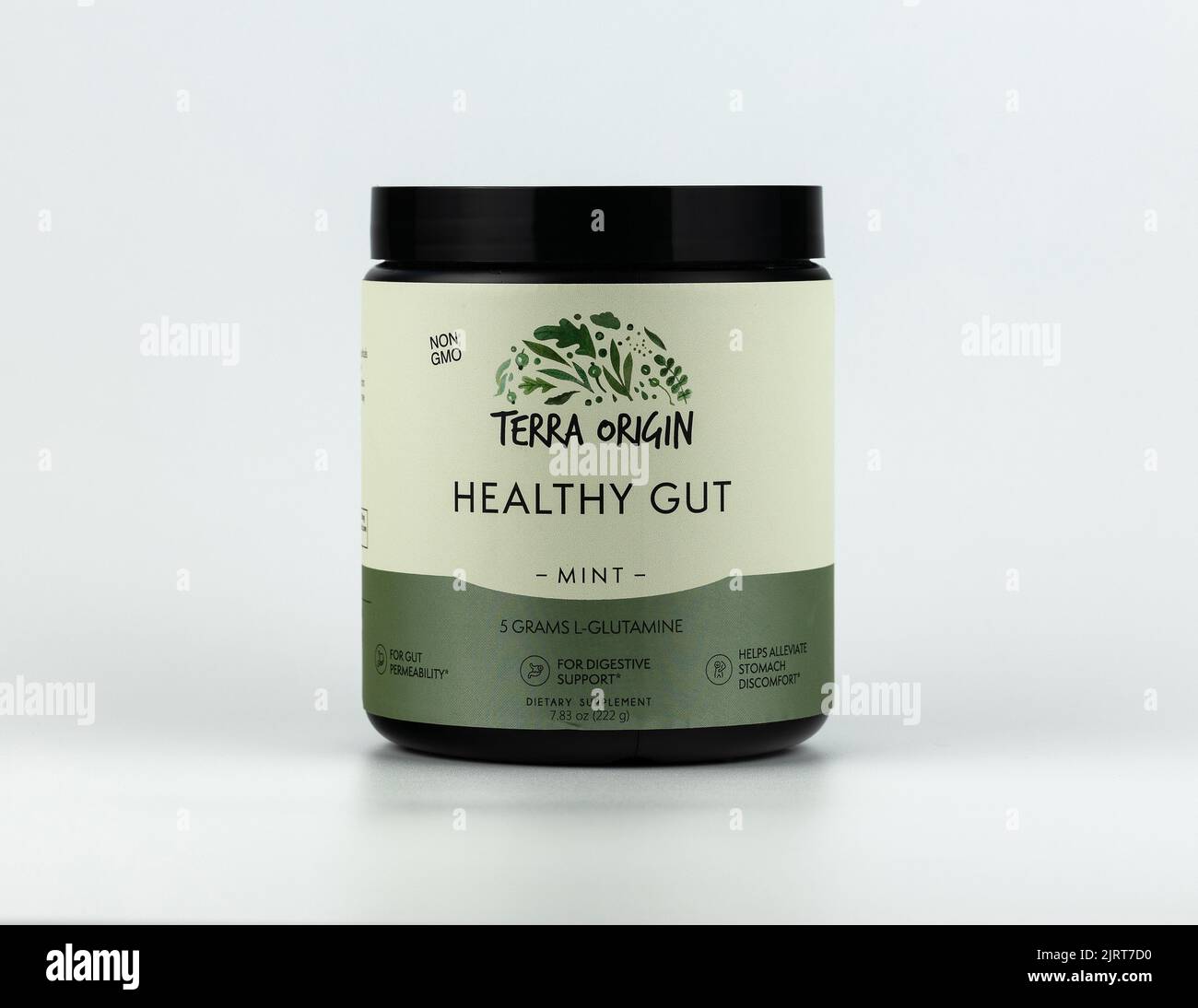 Healthy Gut (digestive support) powder editorial. dietary supplement in ...
