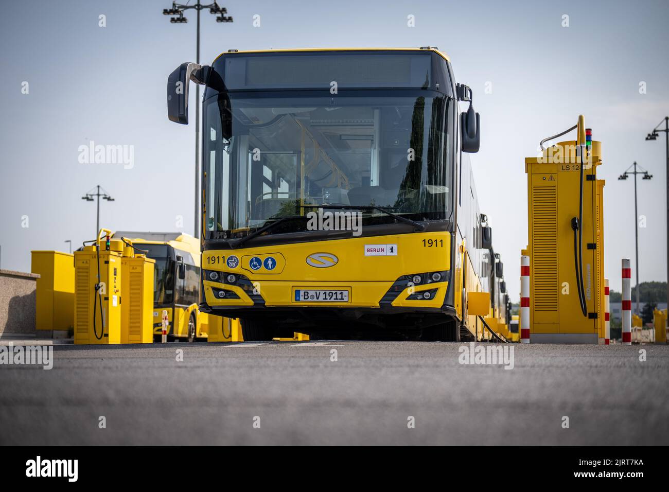 Berlin, Germany. 26th Aug, 2022. E-buses from the Polish manufacturer ...