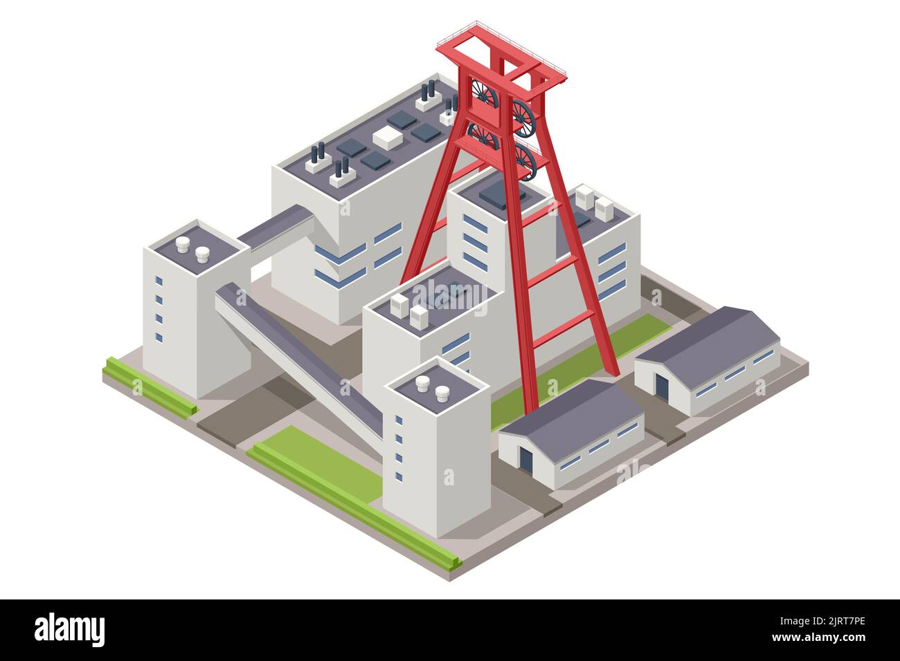 Isometric construction underground and open pit mining quarry ...