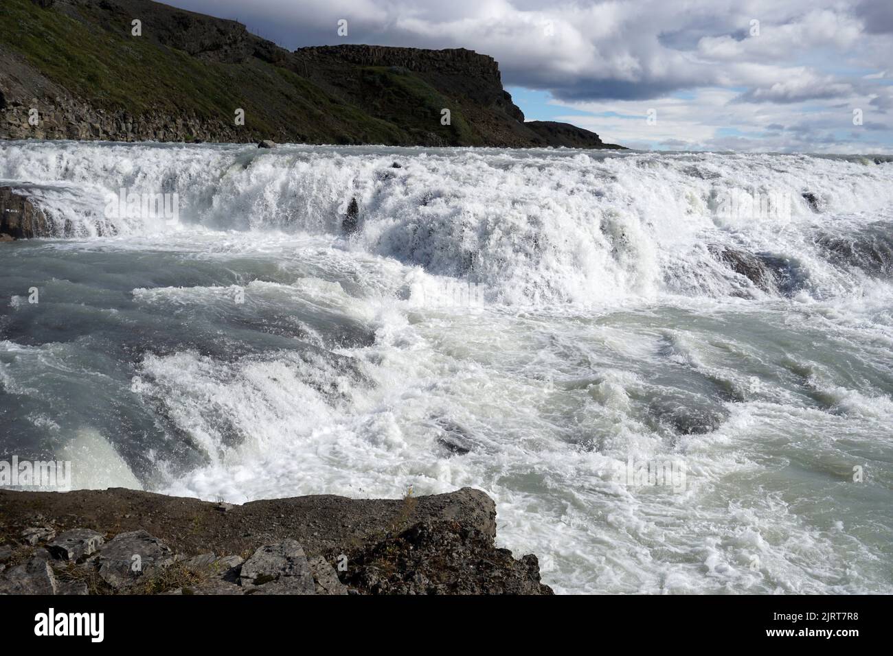 Gullfoss waterfall located in canyon on Hvita river, Iceland Stock ...