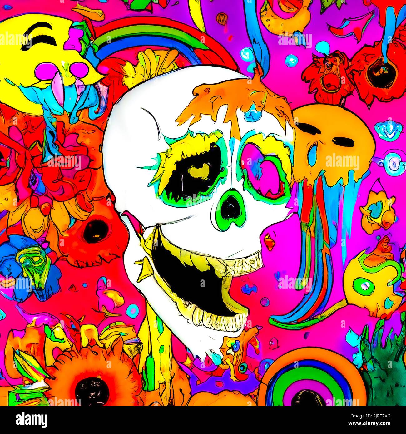 Trippy skull hi-res stock photography and images - Alamy