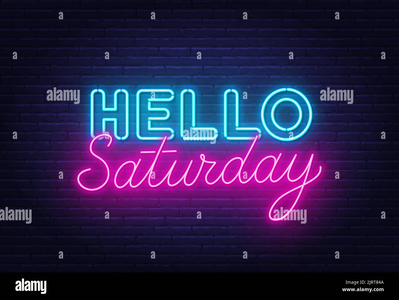 Hello Saturday sign on brick wall background Stock Vector Image & Art ...