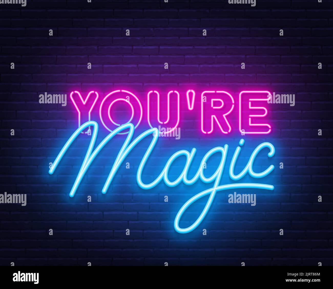 You Are Magic neon quote on a brick wall Stock Vector Image & Art - Alamy