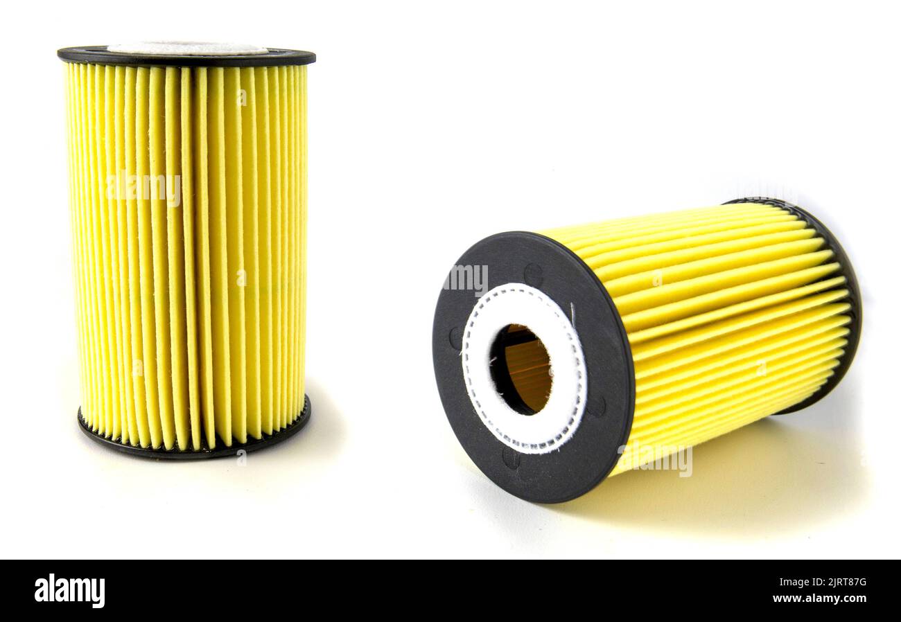Car oil filter isolated on white Stock Photo - Alamy