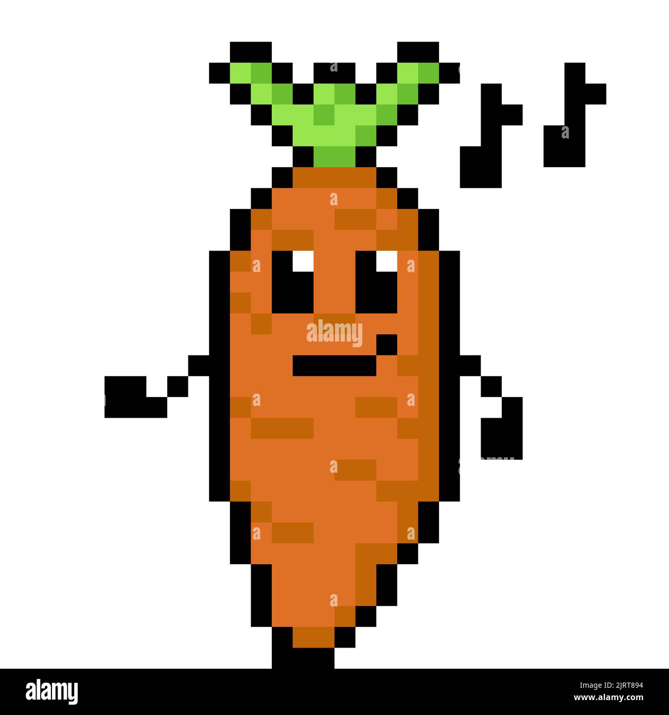 An pixel art of a carrot and music notes Stock Photo - Alamy