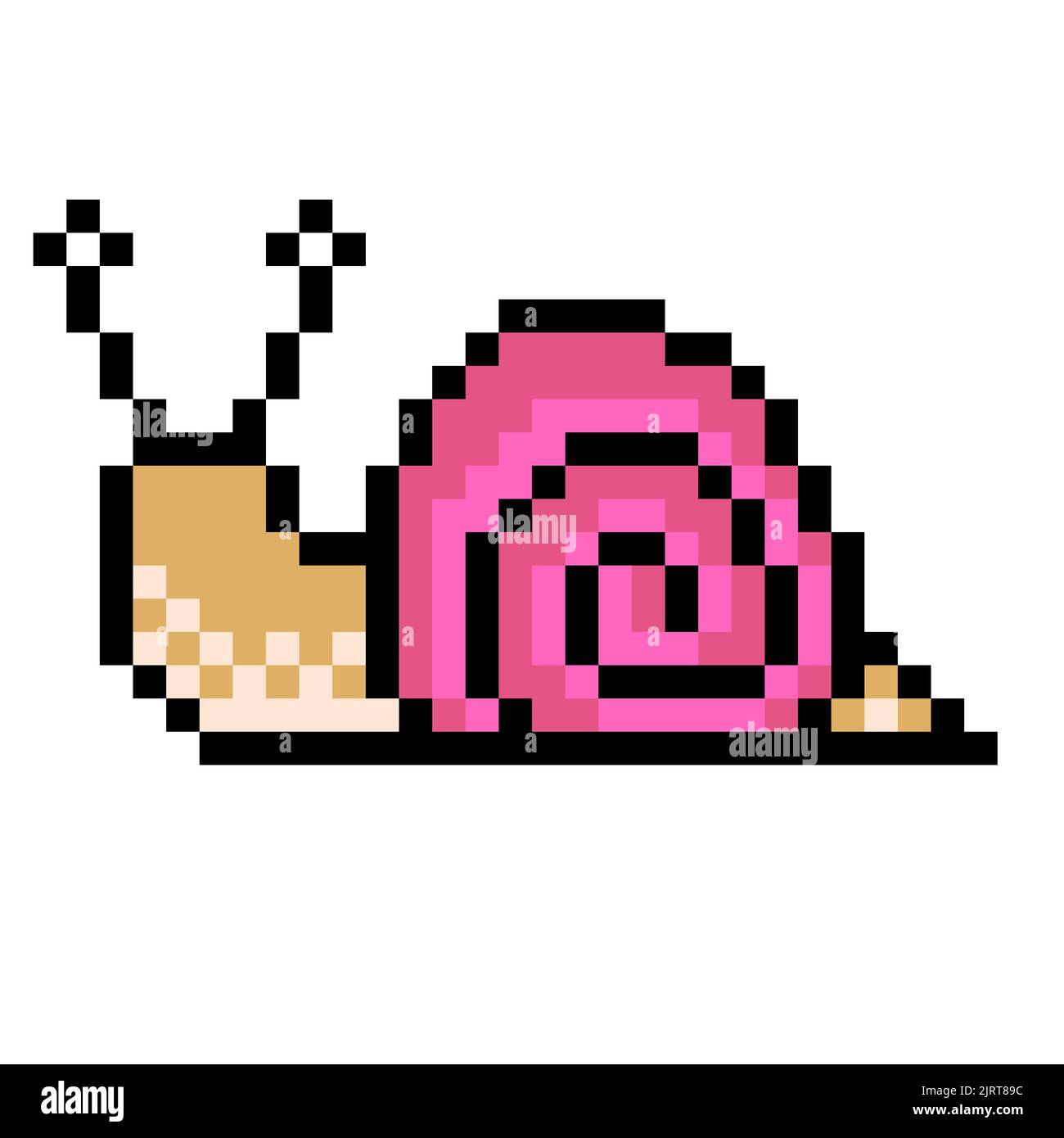 An pixel art of a pink snail Stock Photo - Alamy