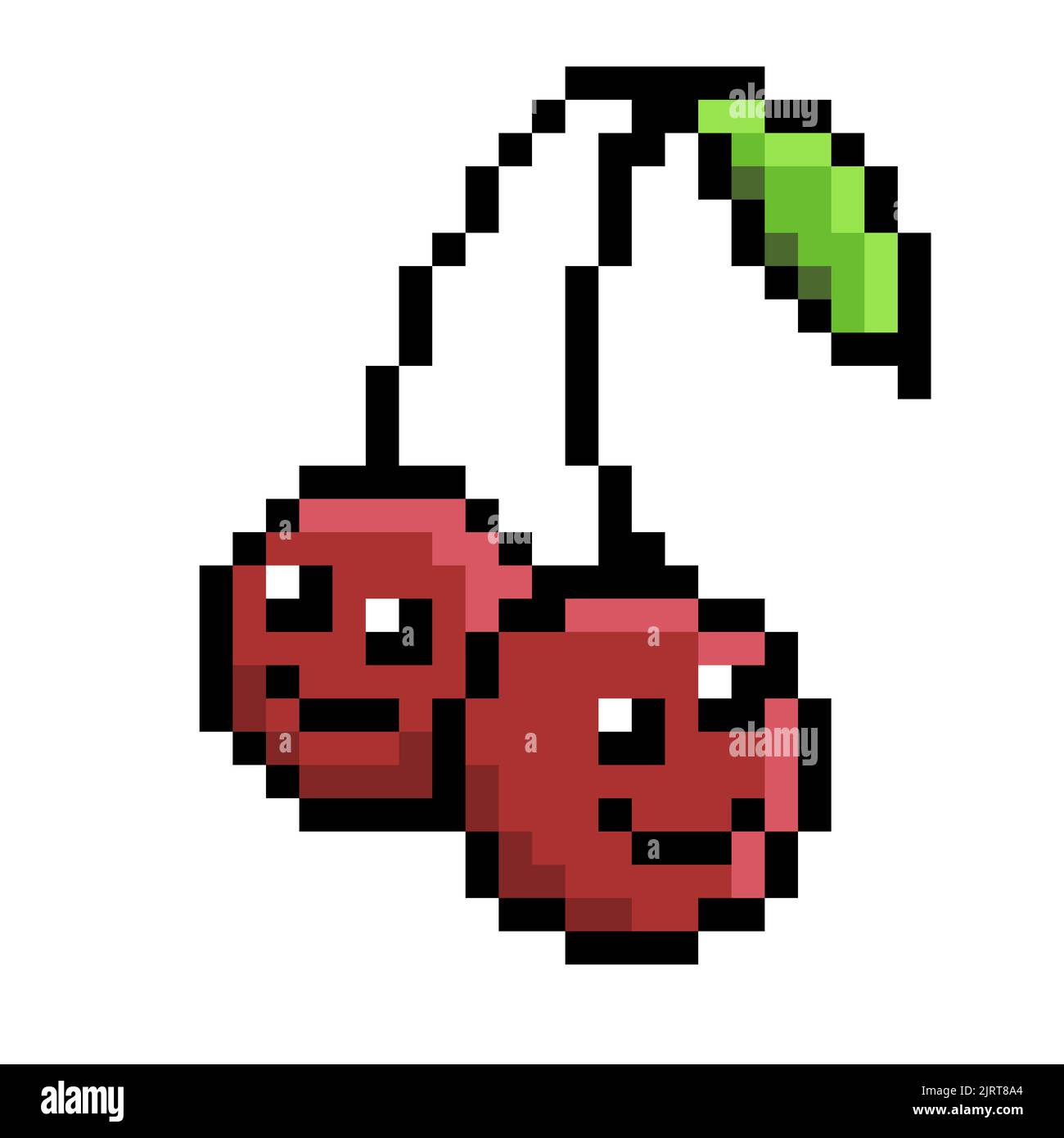 An pixel art of a couple of cherries Stock Photo - Alamy