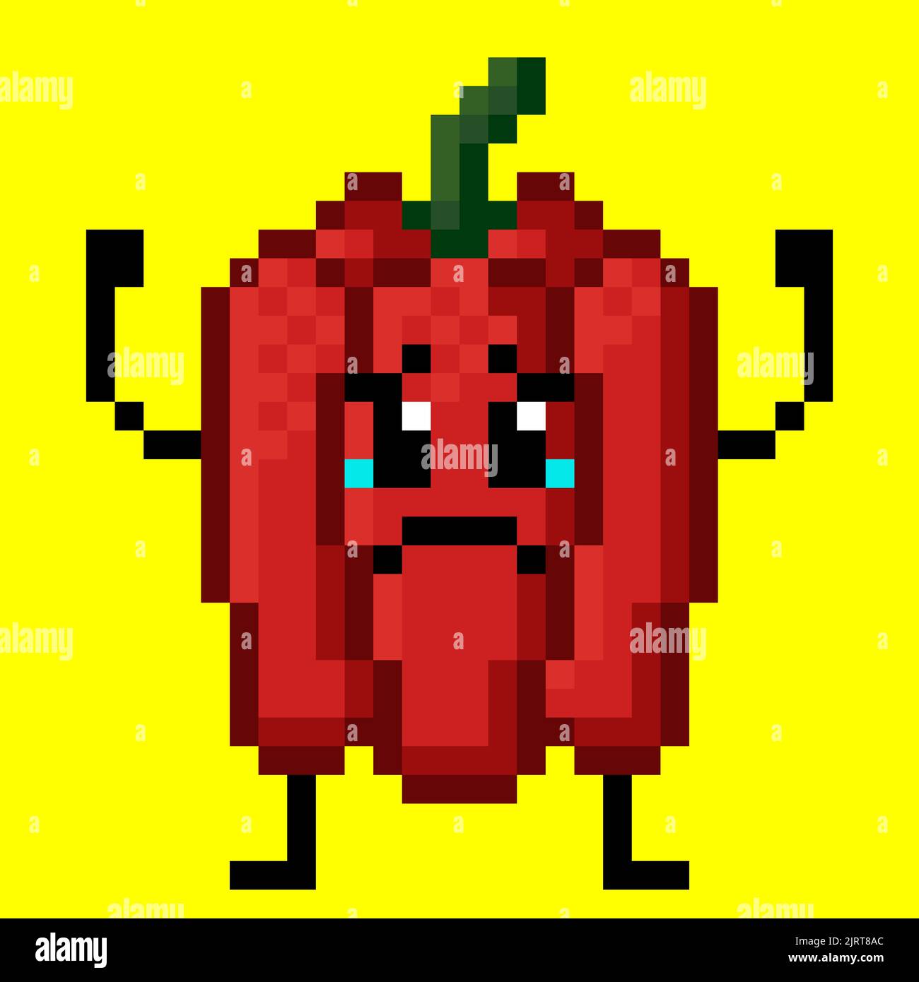 An pixel art of a red pepper Stock Photo - Alamy