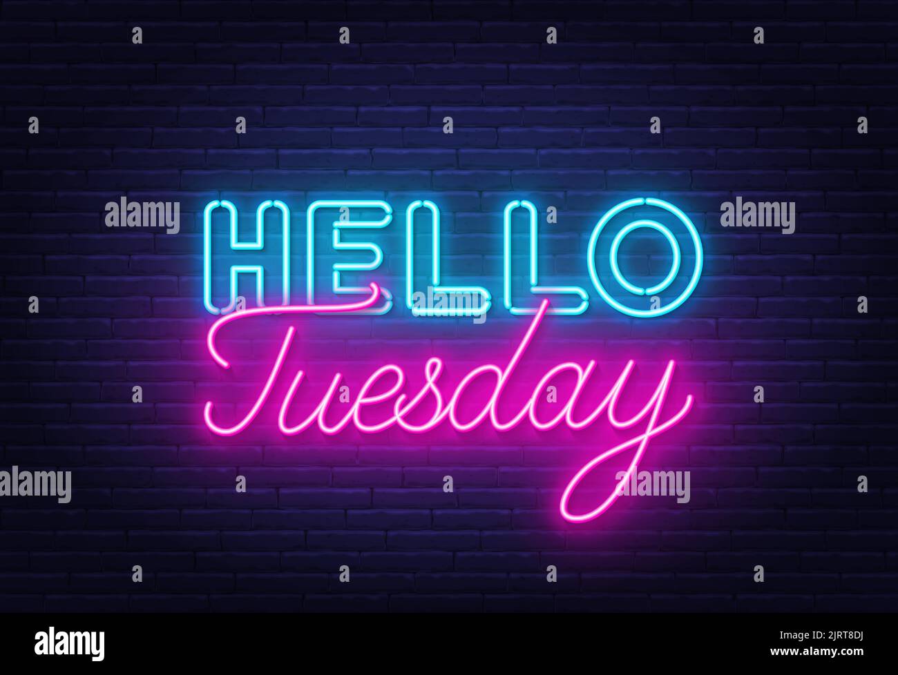 Hello Tuesday sign on brick wall background Stock Vector Image & Art ...
