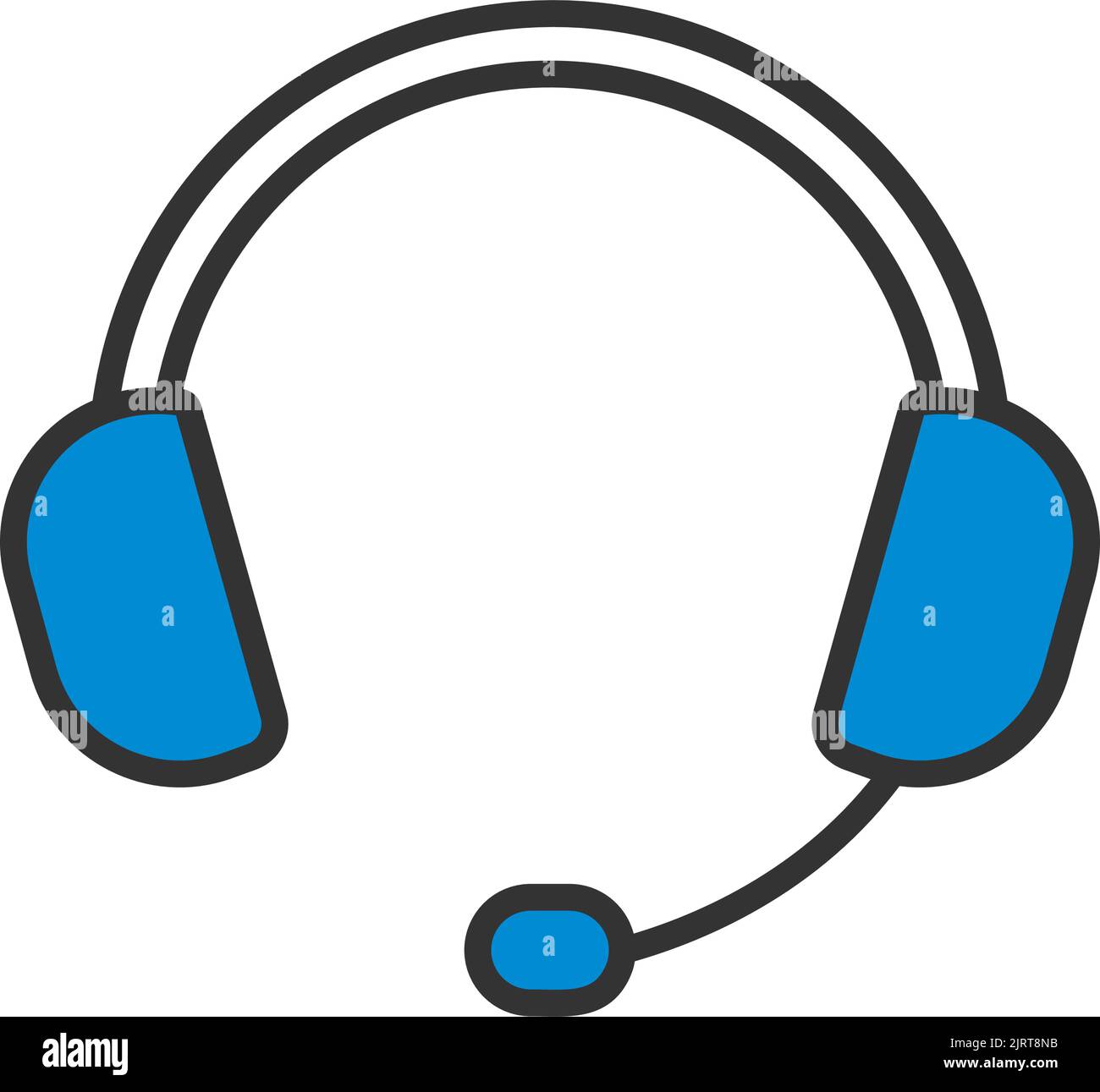 Headset Icon. Editable Bold Outline With Color Fill Design. Vector ...