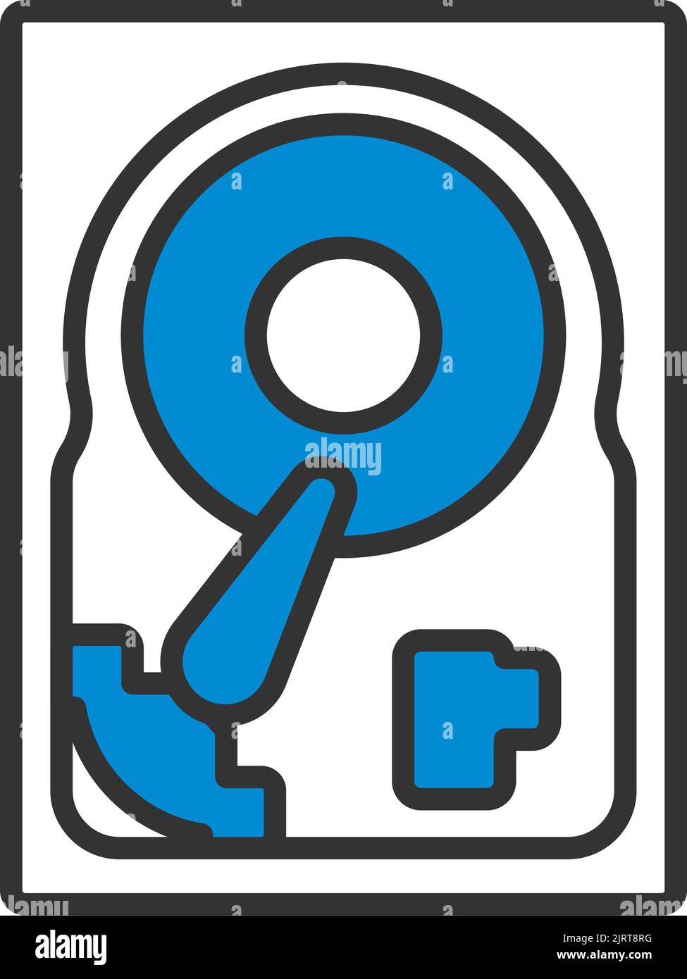 HDD Icon. Editable Bold Outline With Color Fill Design. Vector ...