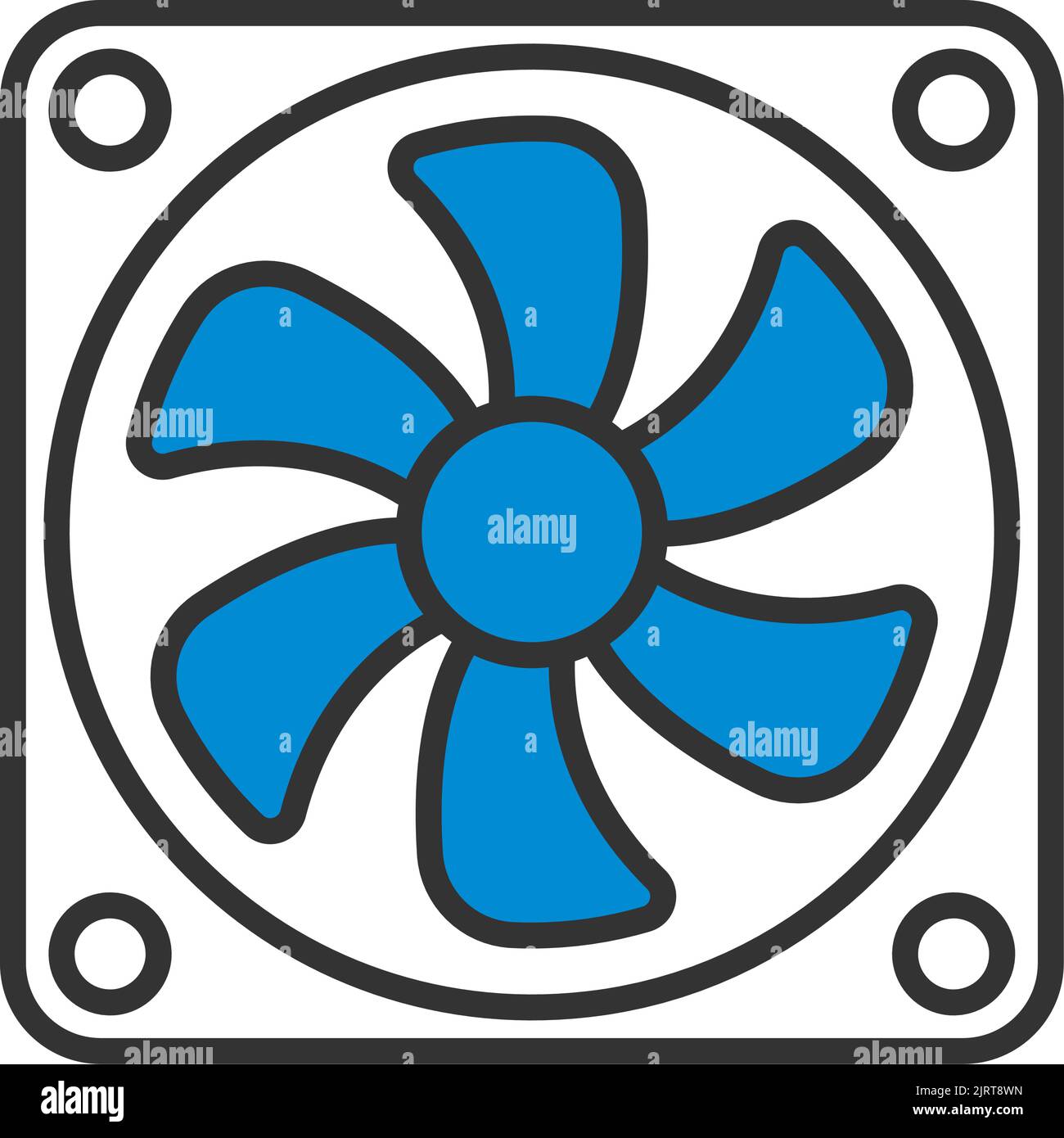 Fan Icon. Editable Bold Outline With Color Fill Design. Vector ...