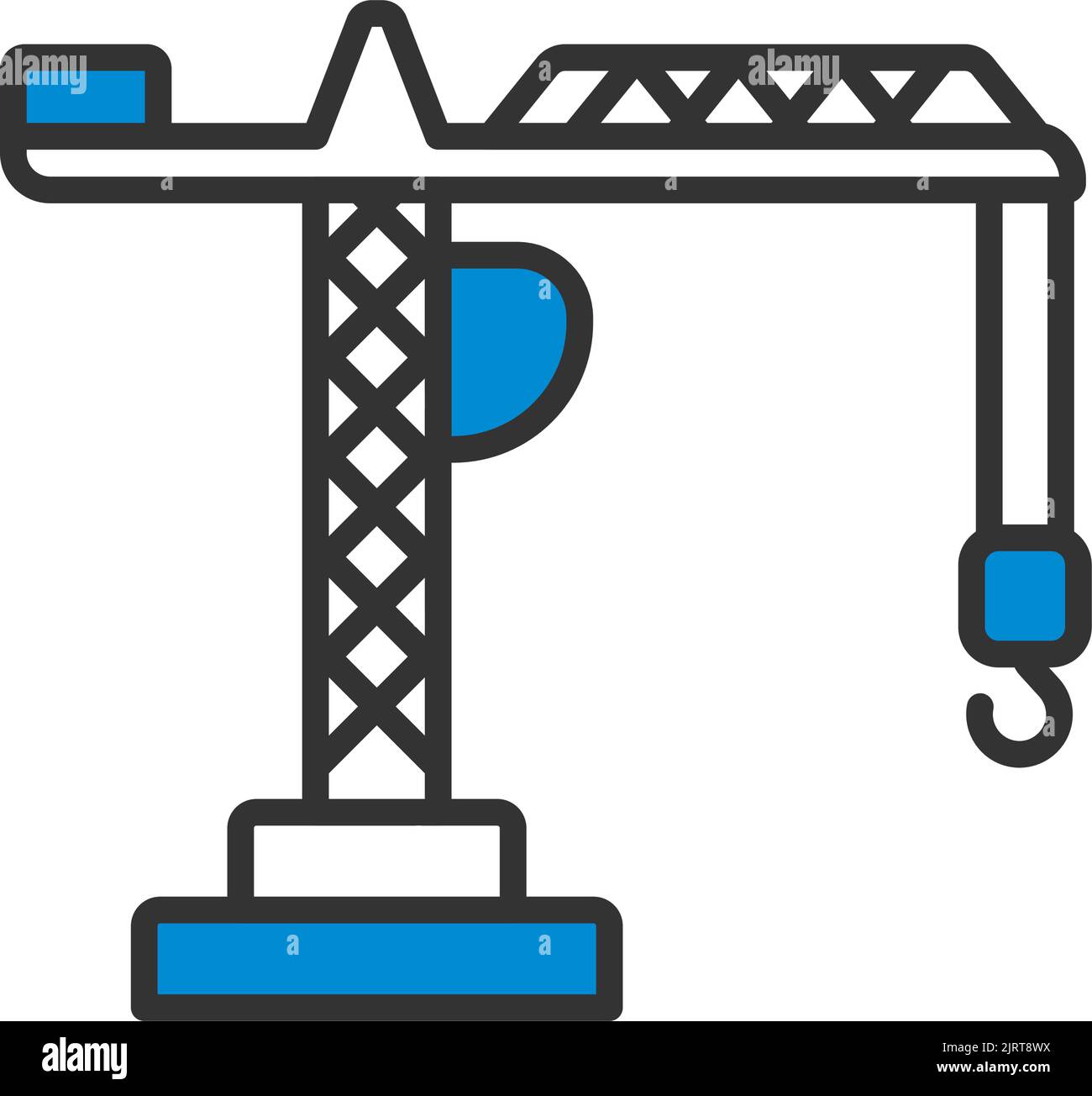Icon Of Crane. Editable Bold Outline With Color Fill Design. Vector ...