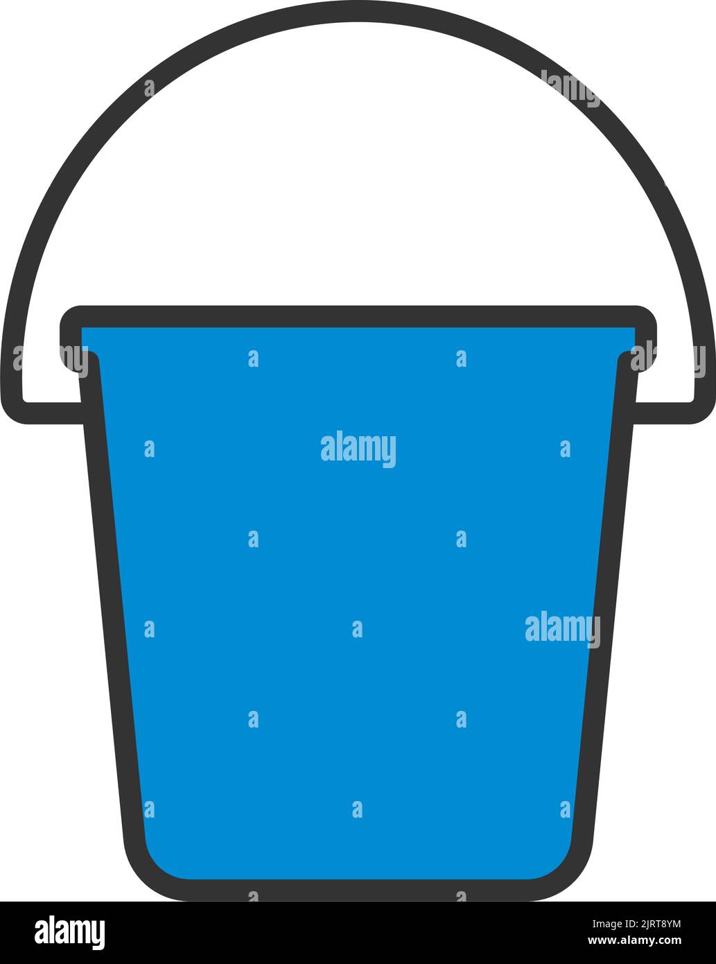 Icon Of Bucket. Editable Bold Outline With Color Fill Design. Vector ...