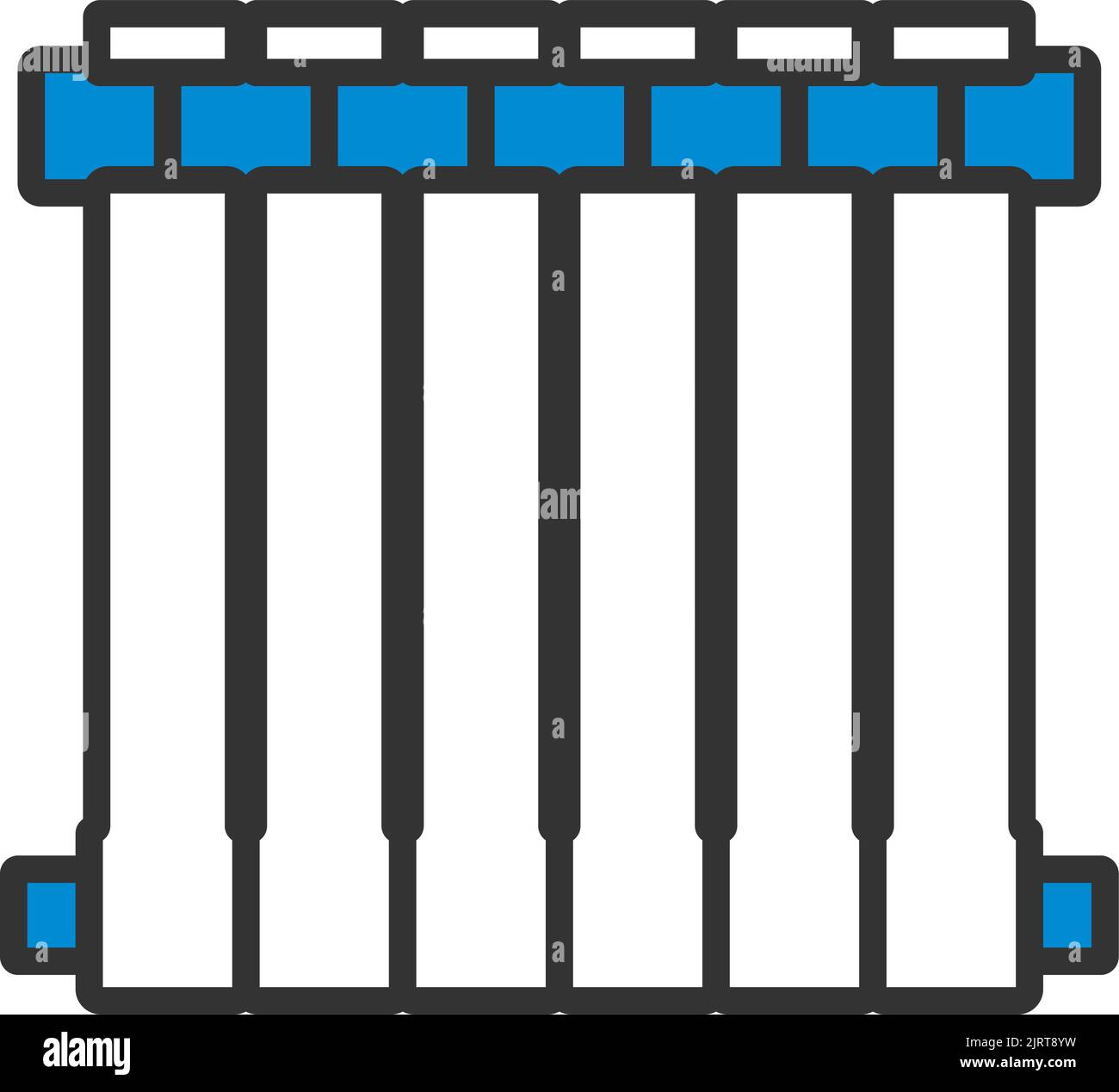 Icon Of Radiator. Editable Bold Outline With Color Fill Design. Vector ...