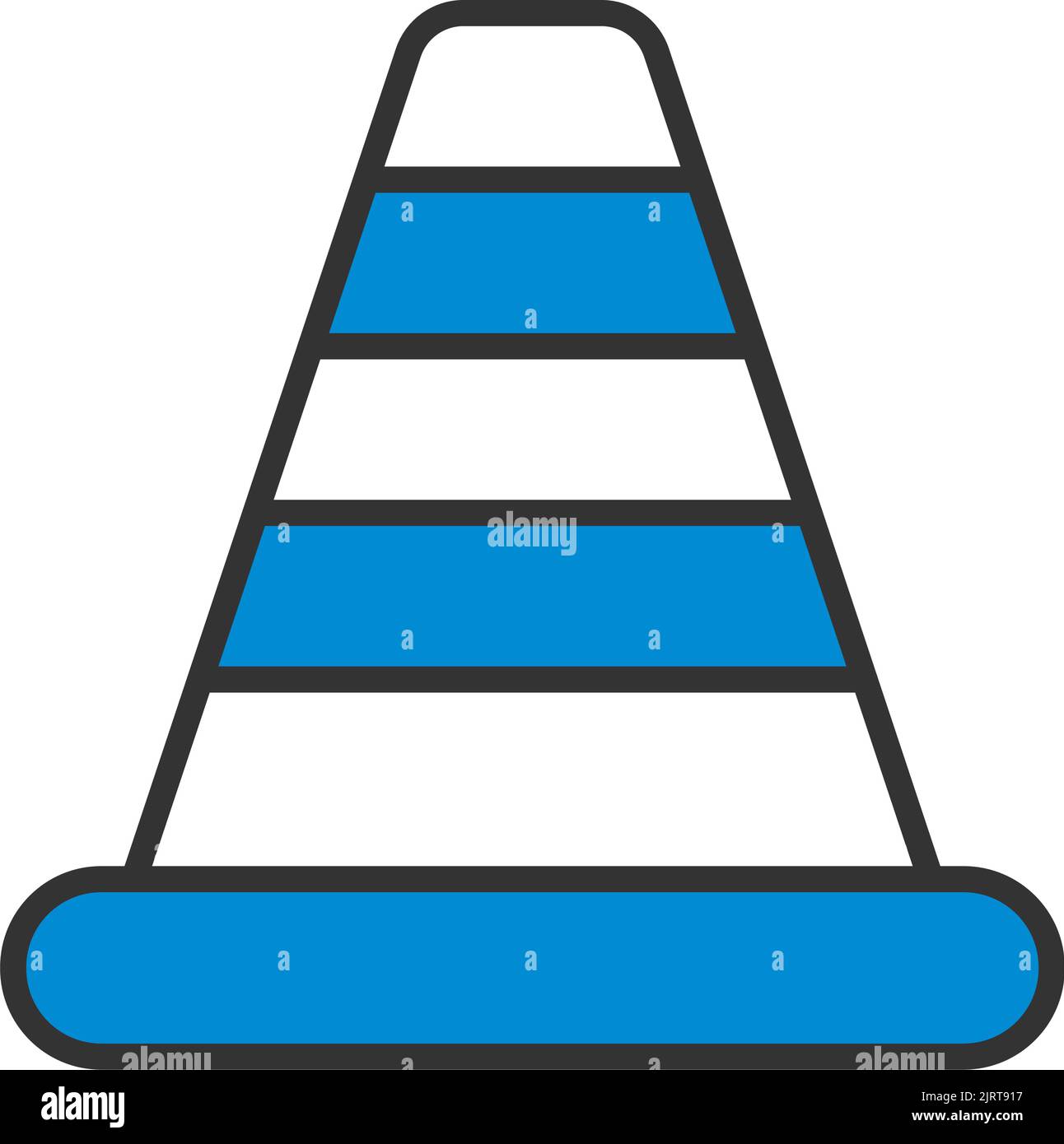 Icon Of Traffic Cone. Editable Bold Outline With Color Fill Design ...