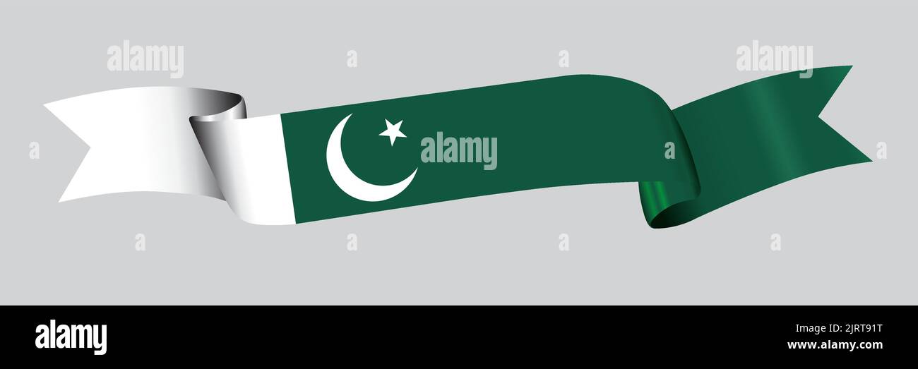 3D Flag of Pakistan on a fabric ribbon Stock Vector Image & Art - Alamy