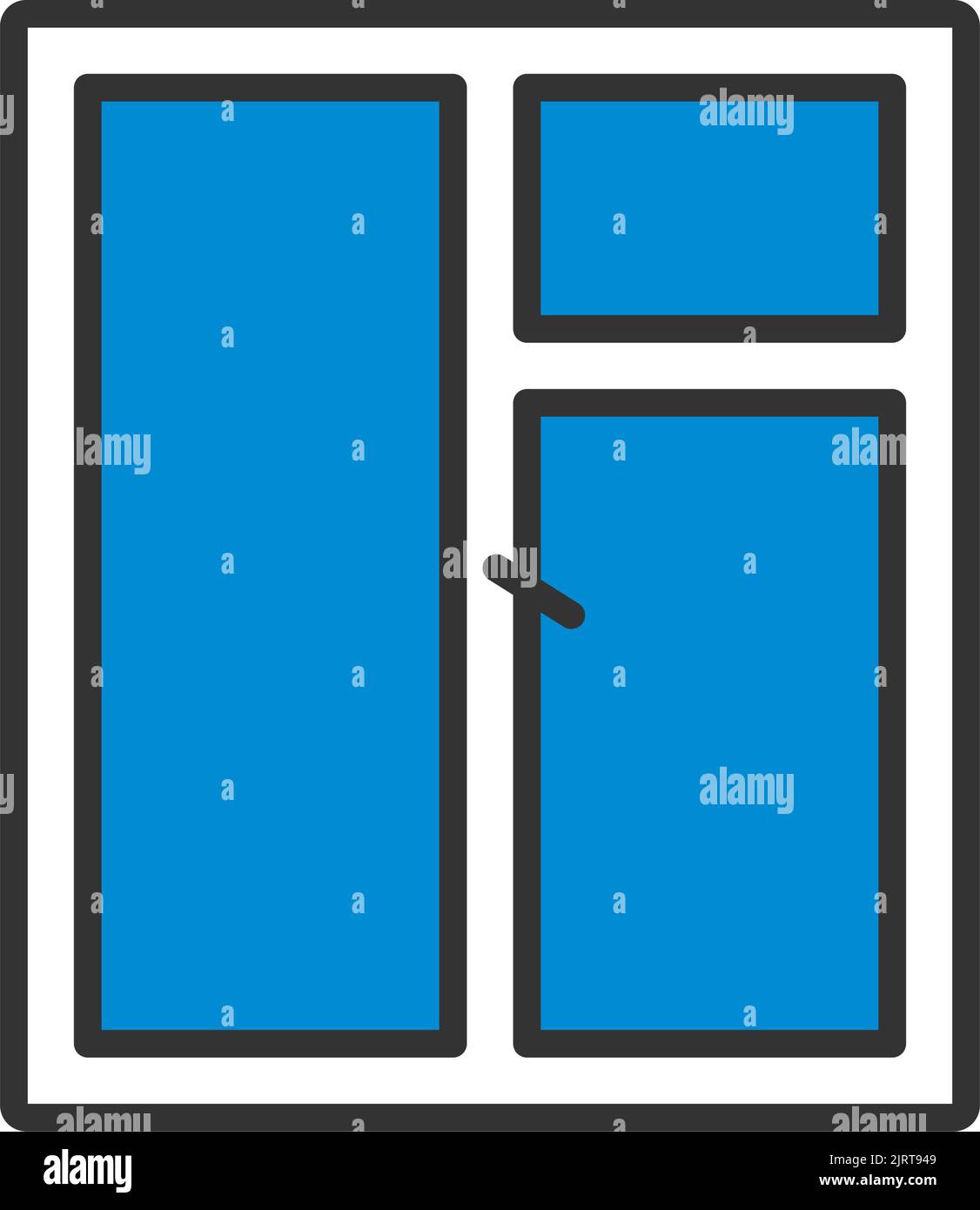 Icon Of Closed Window Frame. Editable Bold Outline With Color Fill ...